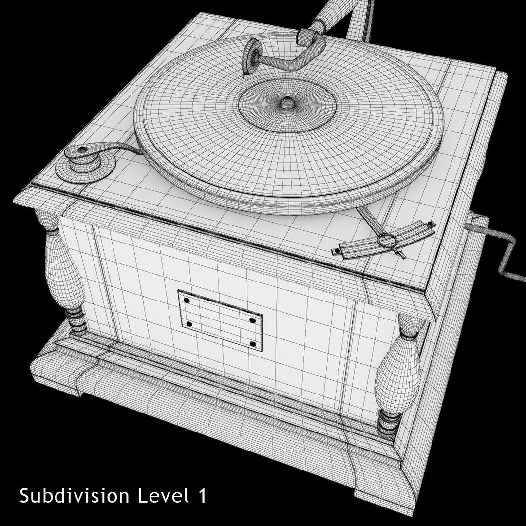 3d Obj Record Player Gramophone