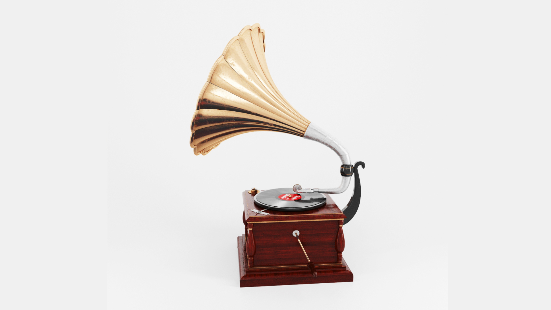 3d Obj Record Player Gramophone