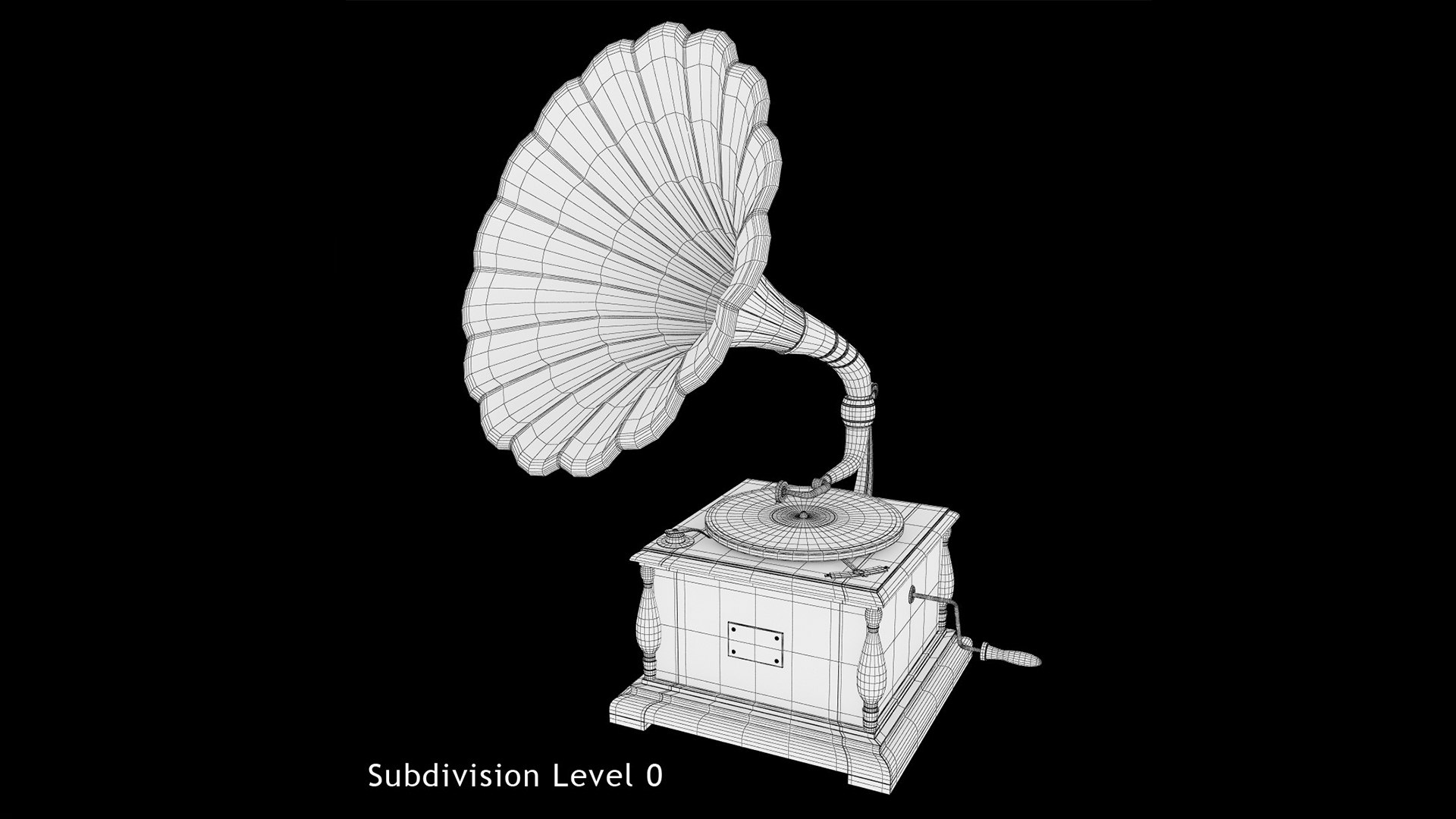 3d Obj Record Player Gramophone