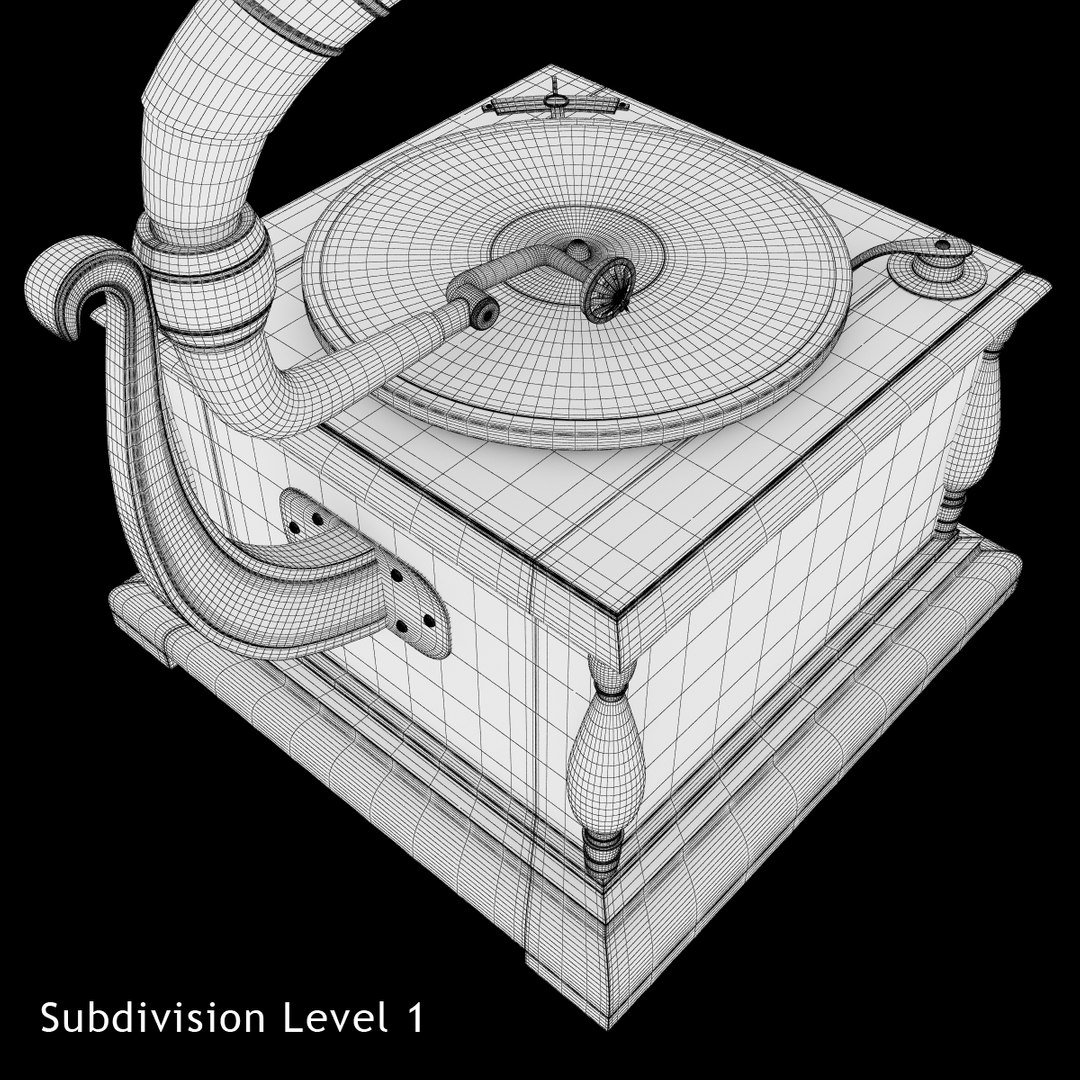 3d Obj Record Player Gramophone