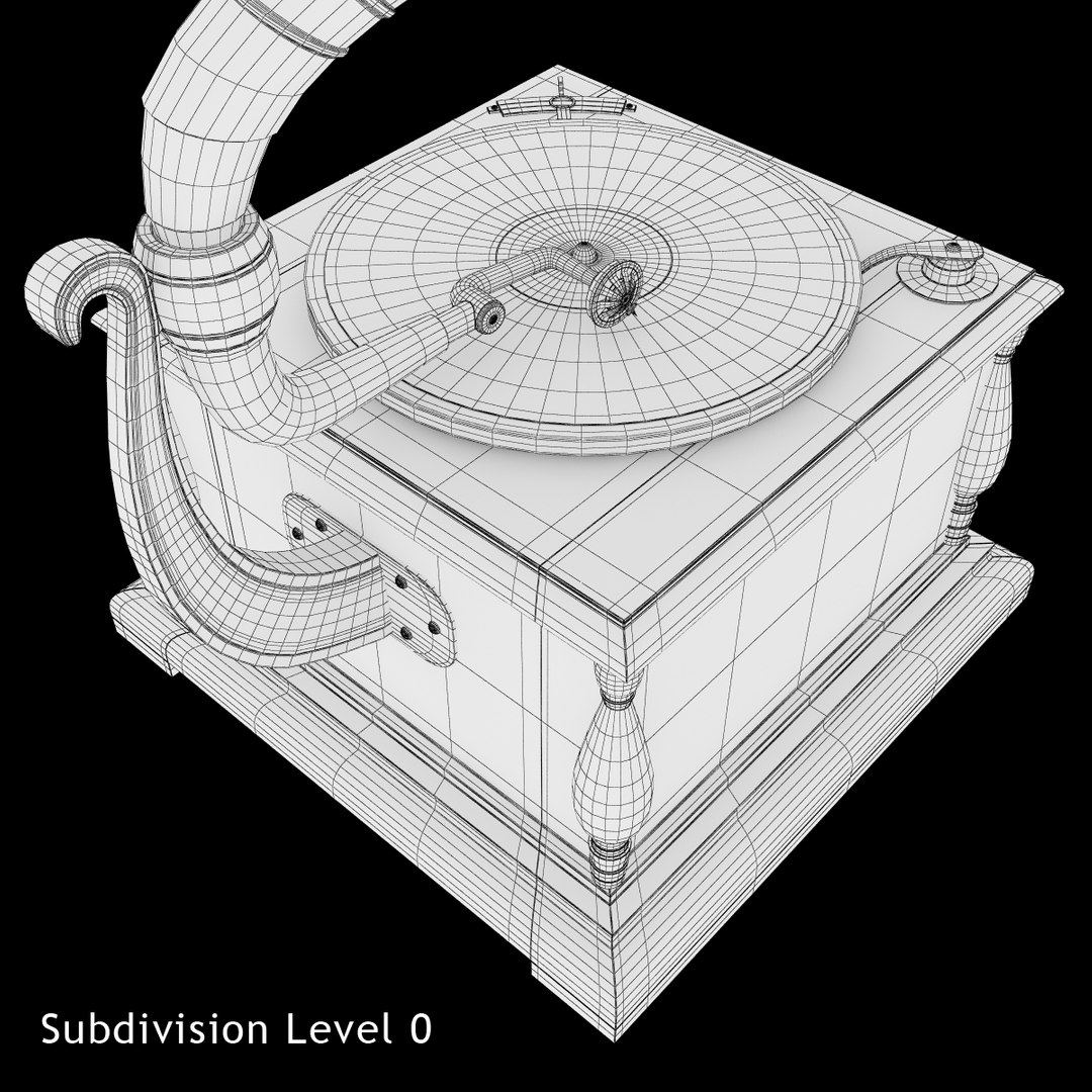 3d Obj Record Player Gramophone