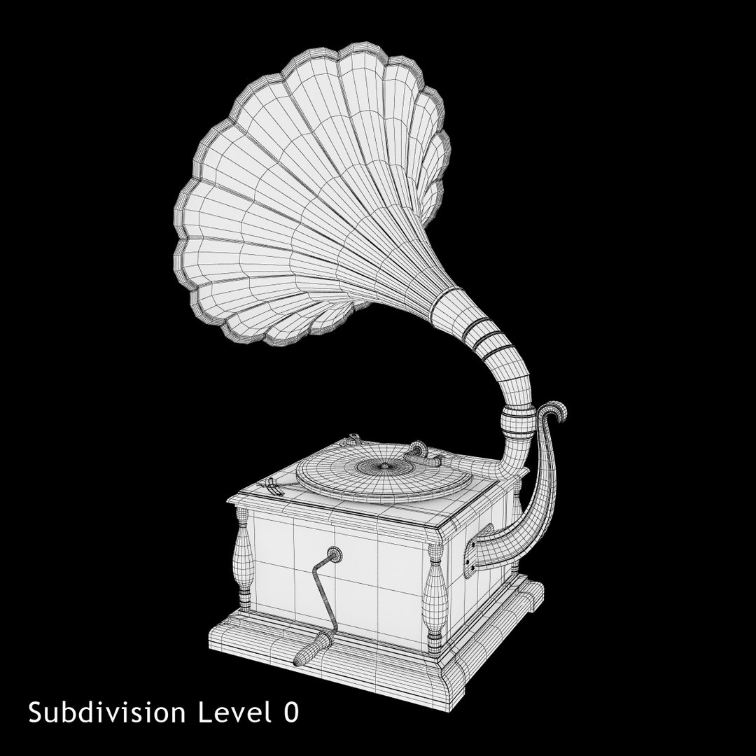 3d Obj Record Player Gramophone
