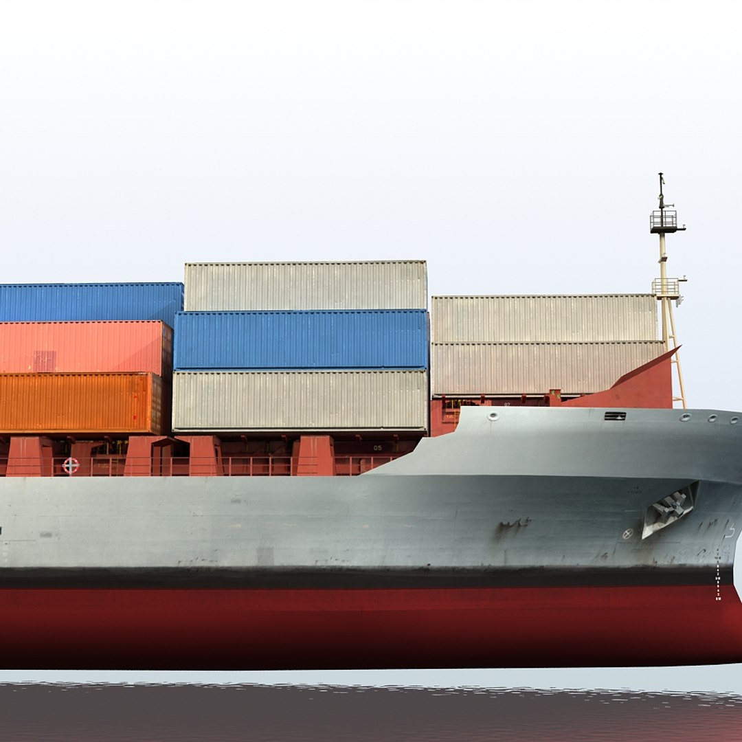 3d ship grey container