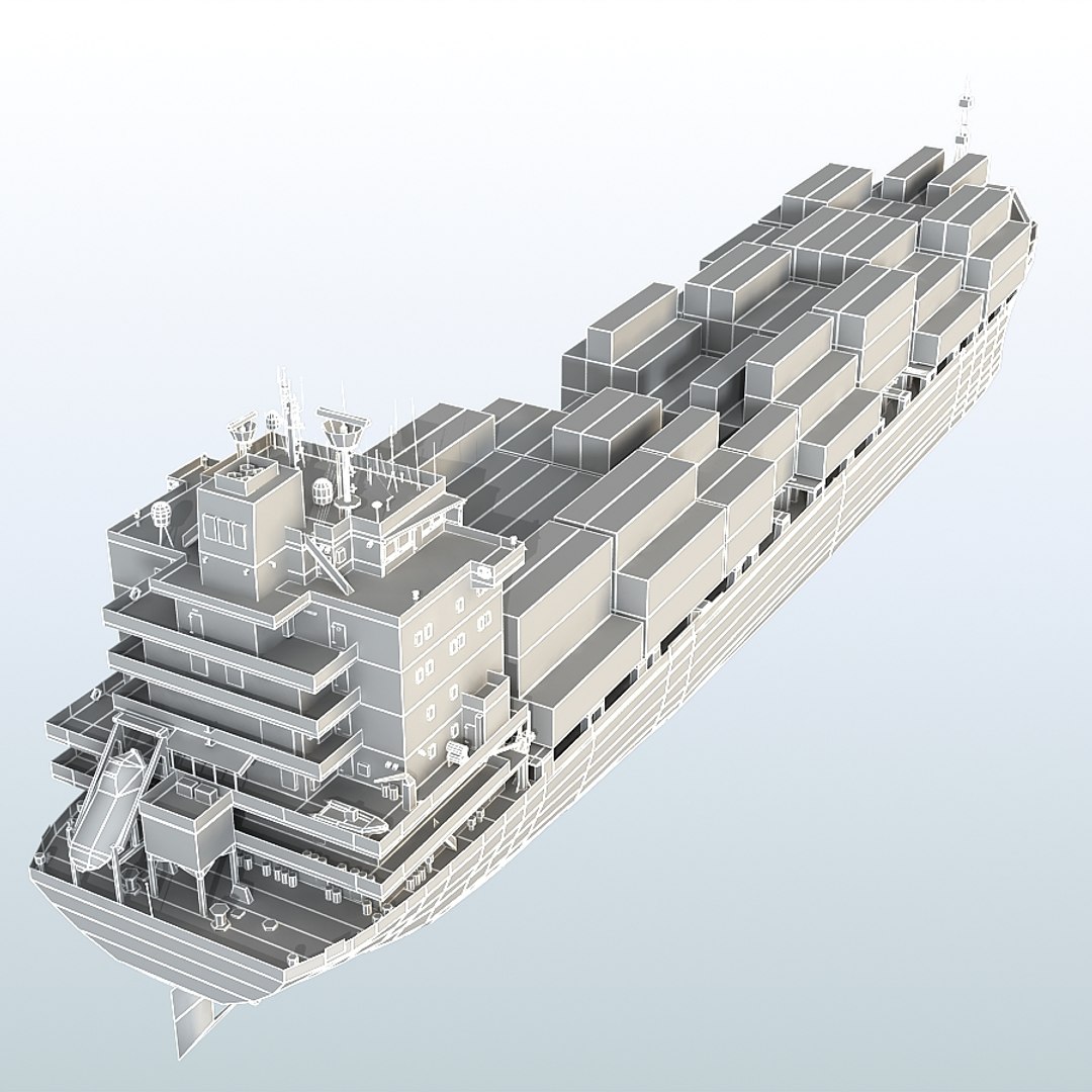 3d ship grey container