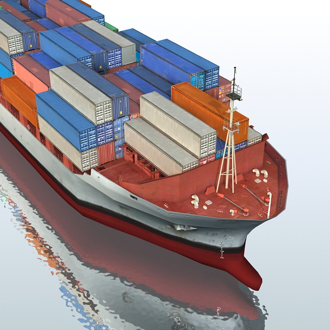 3d ship grey container