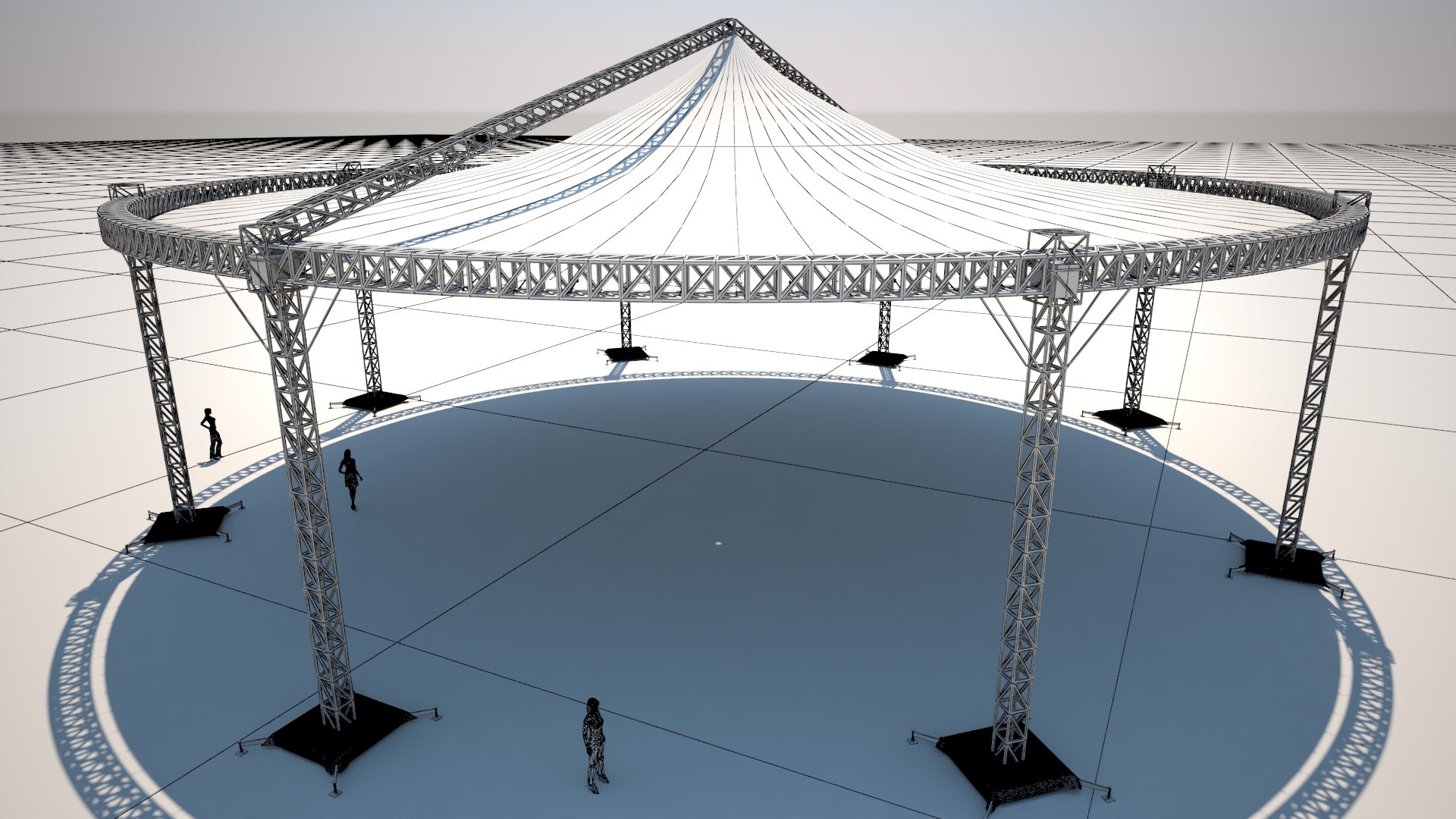 Circle Tent 3D Model - TurboSquid 1916733