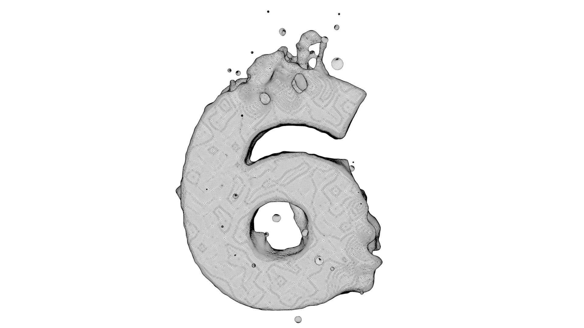 3D Model Number Liquid 6 - TurboSquid 1689345