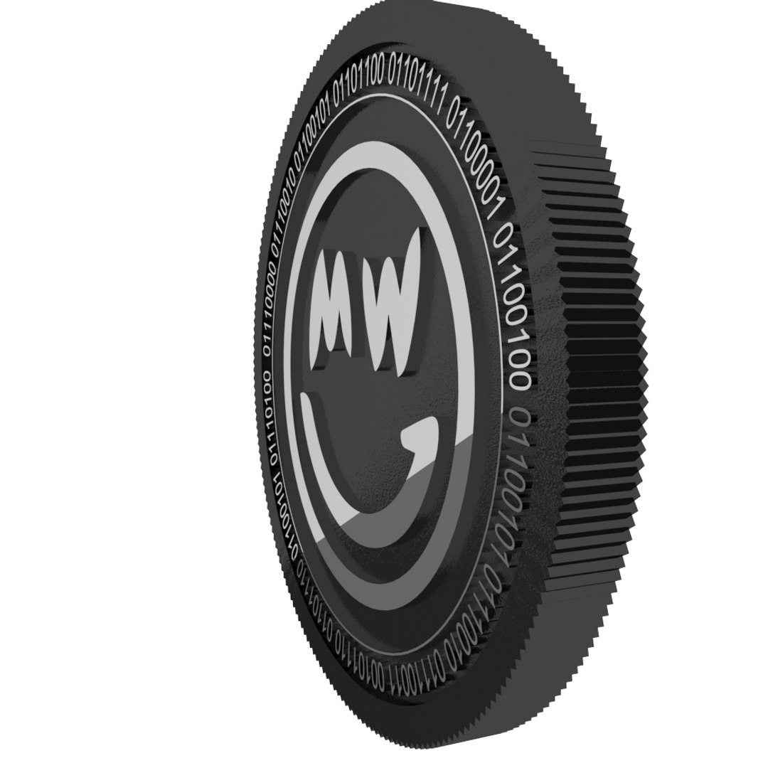 3D grin black coin model - TurboSquid 1457884
