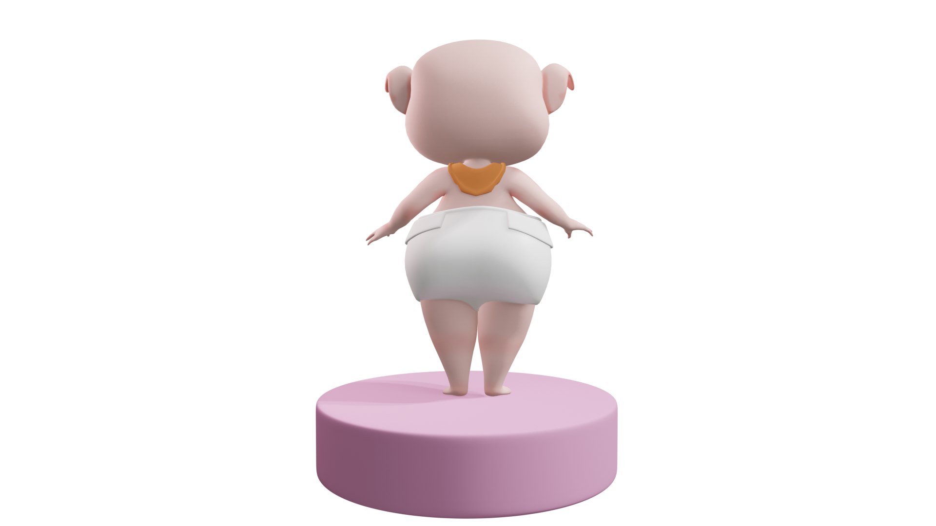Cartoon Baby Pig With BIB 3D Model 3D Model - TurboSquid 1774628