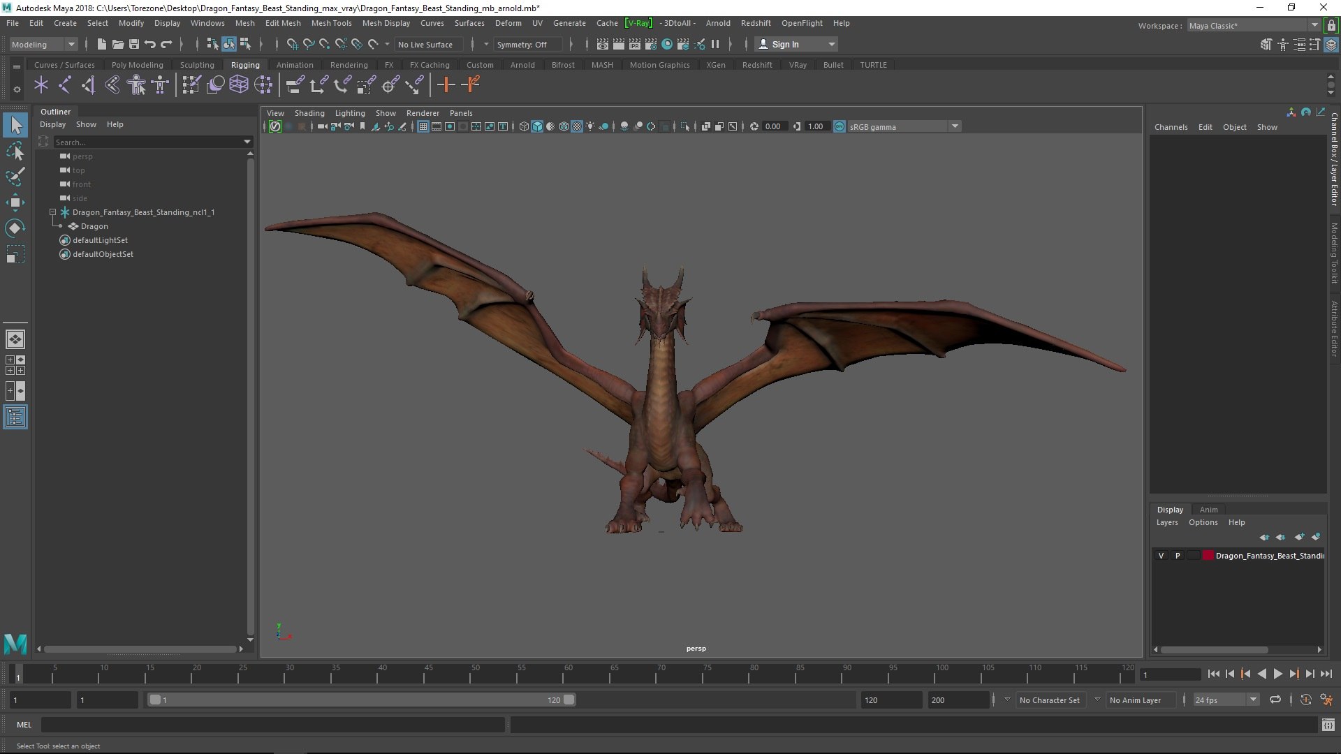 3D Dragon Fantasy Beast Standing - TurboSquid 2310981
