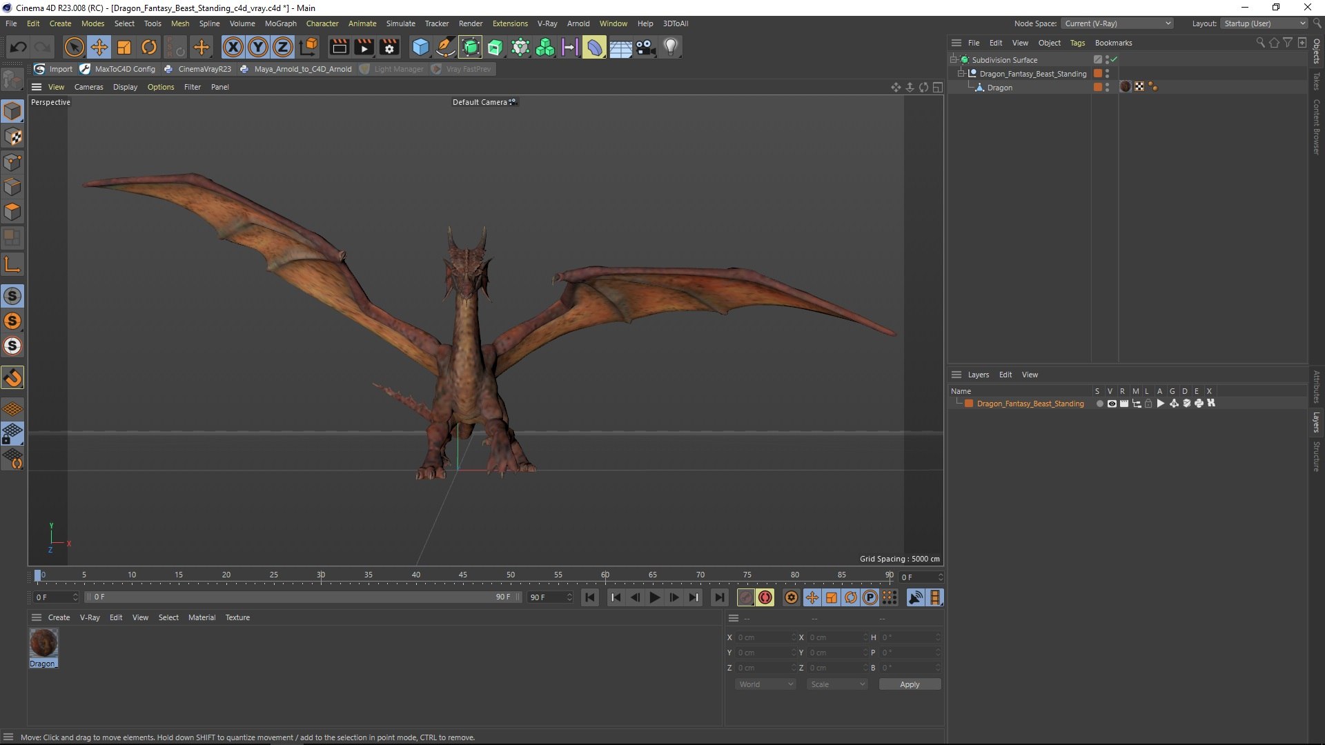 3D Dragon Fantasy Beast Standing - TurboSquid 2310981