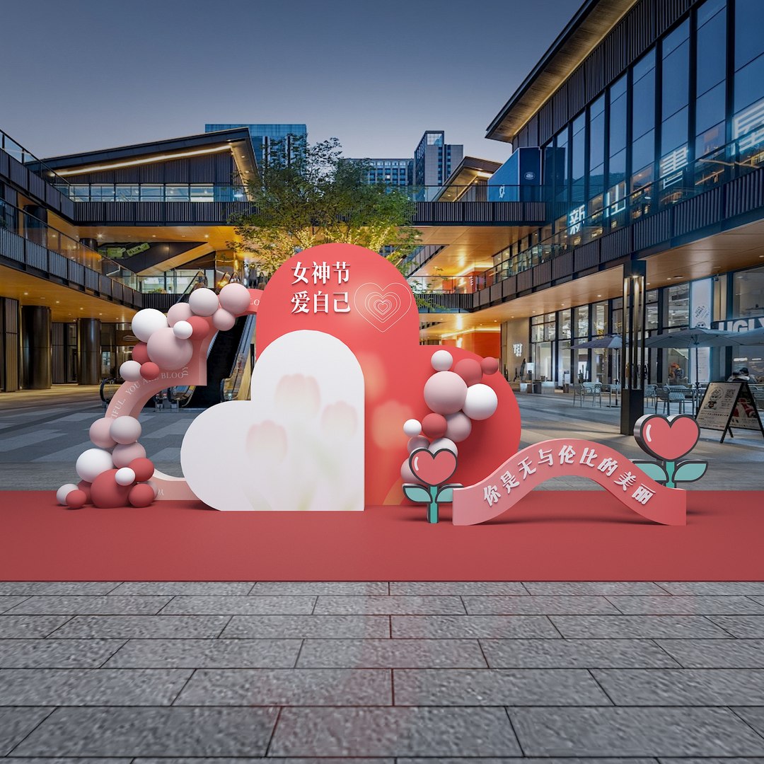 3D Modern Love Check In Decoration Goddess Festival Display 38 Womens ...