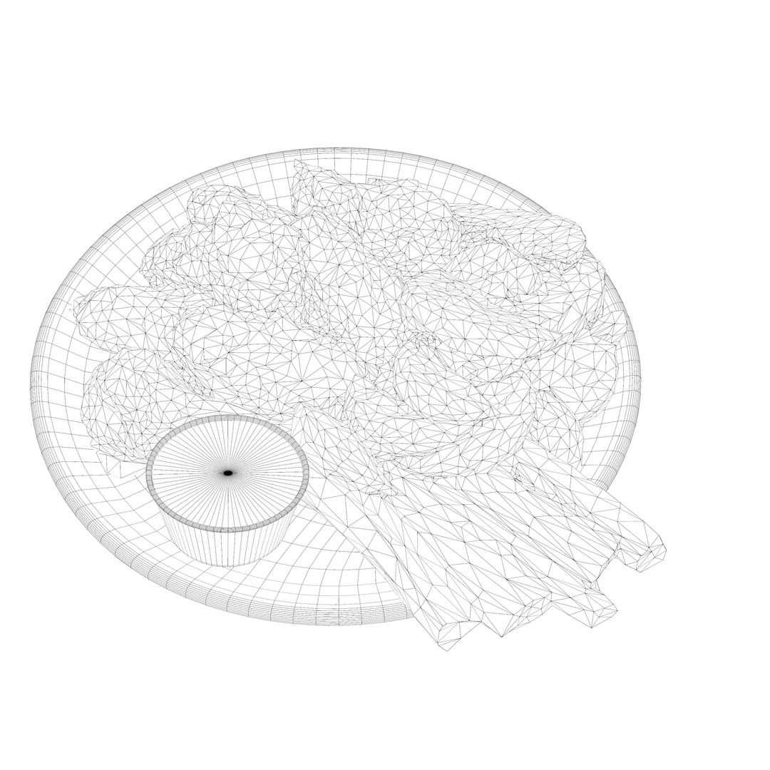 Fried Chicken French 3D Model - TurboSquid 1601476