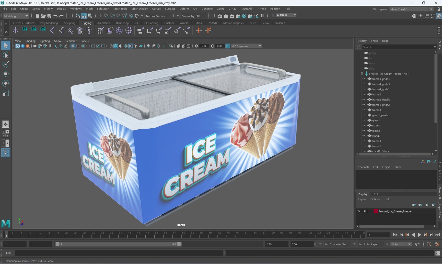 Frosted Ice Cream Freezer 3D Model - TurboSquid 2337772