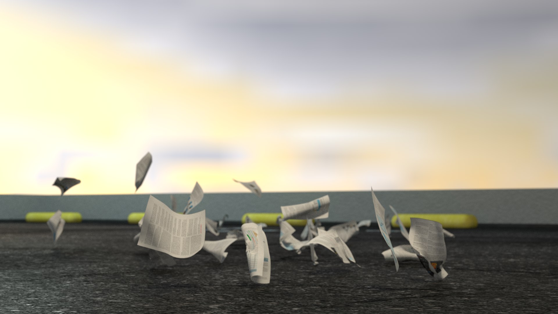 3D paper debris baked animations model - TurboSquid 1552292