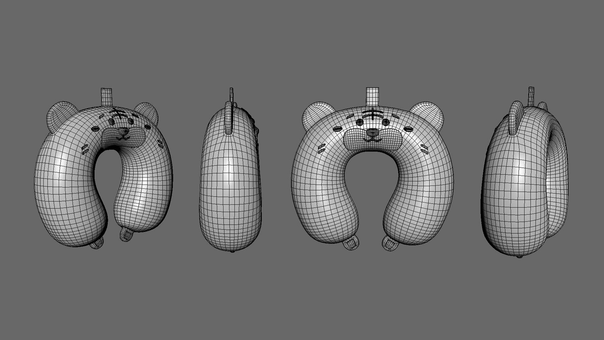 3D Cartoon Tiger U-Shaped Neck Pillow - TurboSquid 2265573