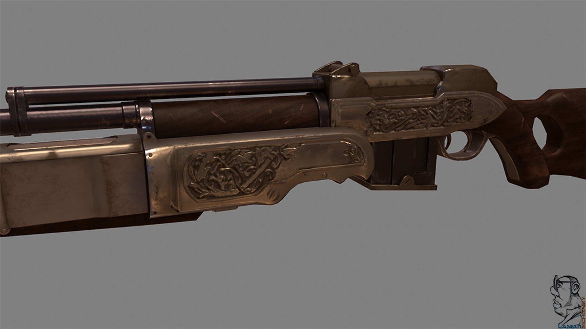 3d model combo rifle comborifle
