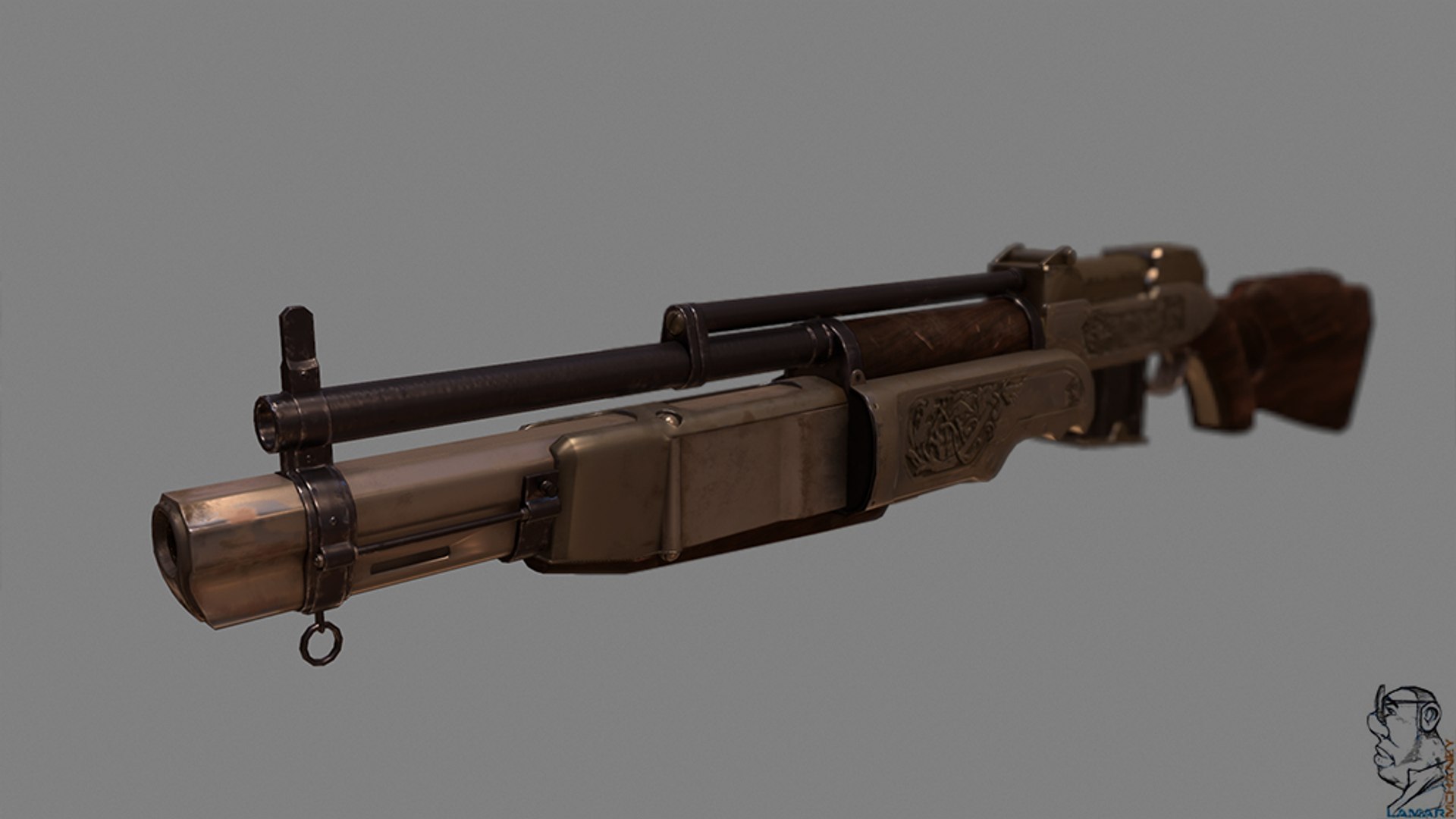 3d model combo rifle comborifle