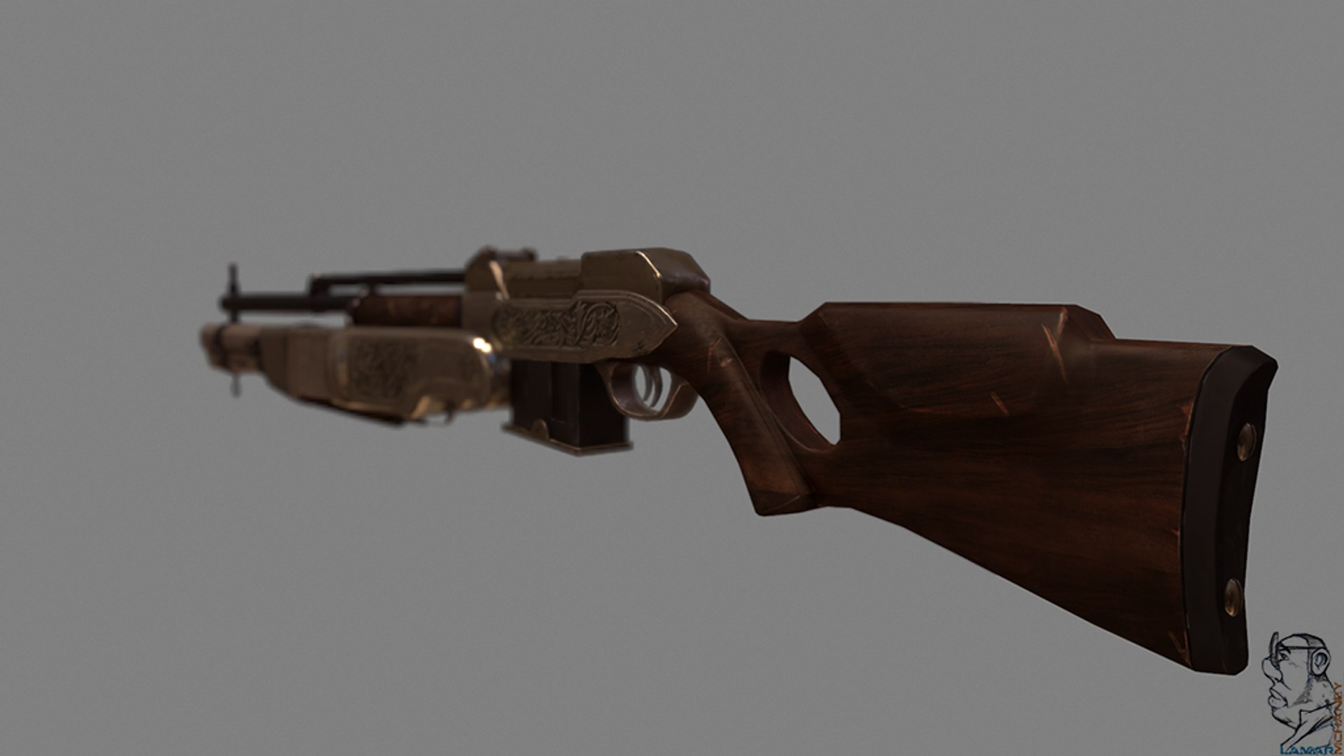 3d model combo rifle comborifle
