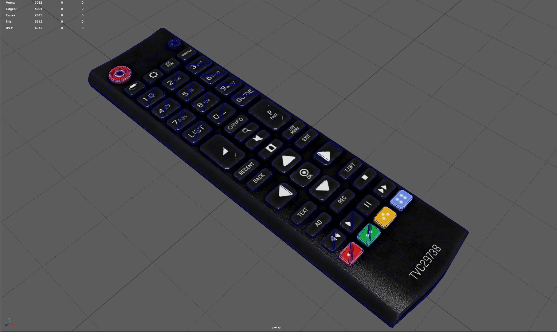 3D Remote Control For TV Model - TurboSquid 2022059