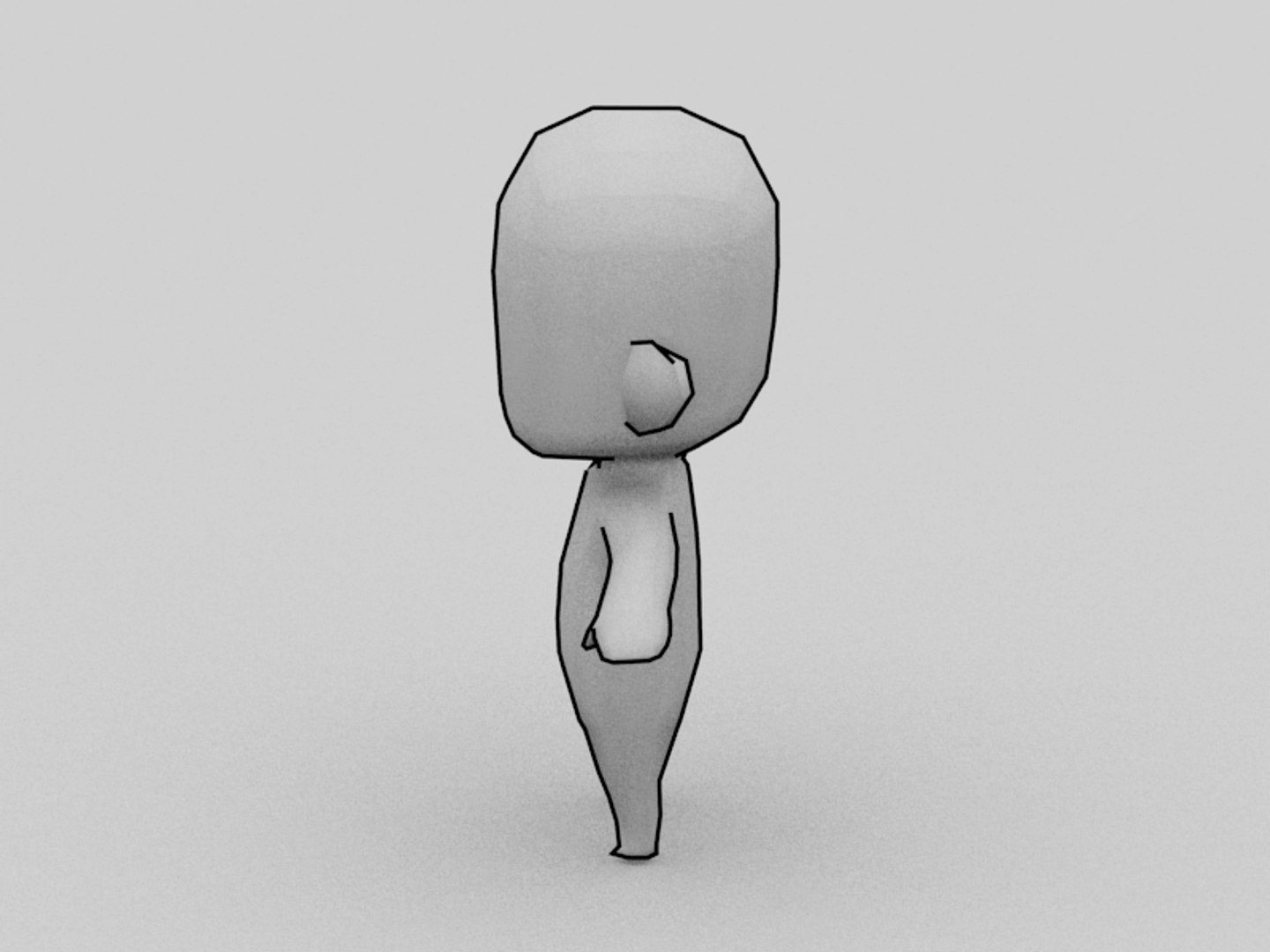 3d Anime Chibi Character Template Model