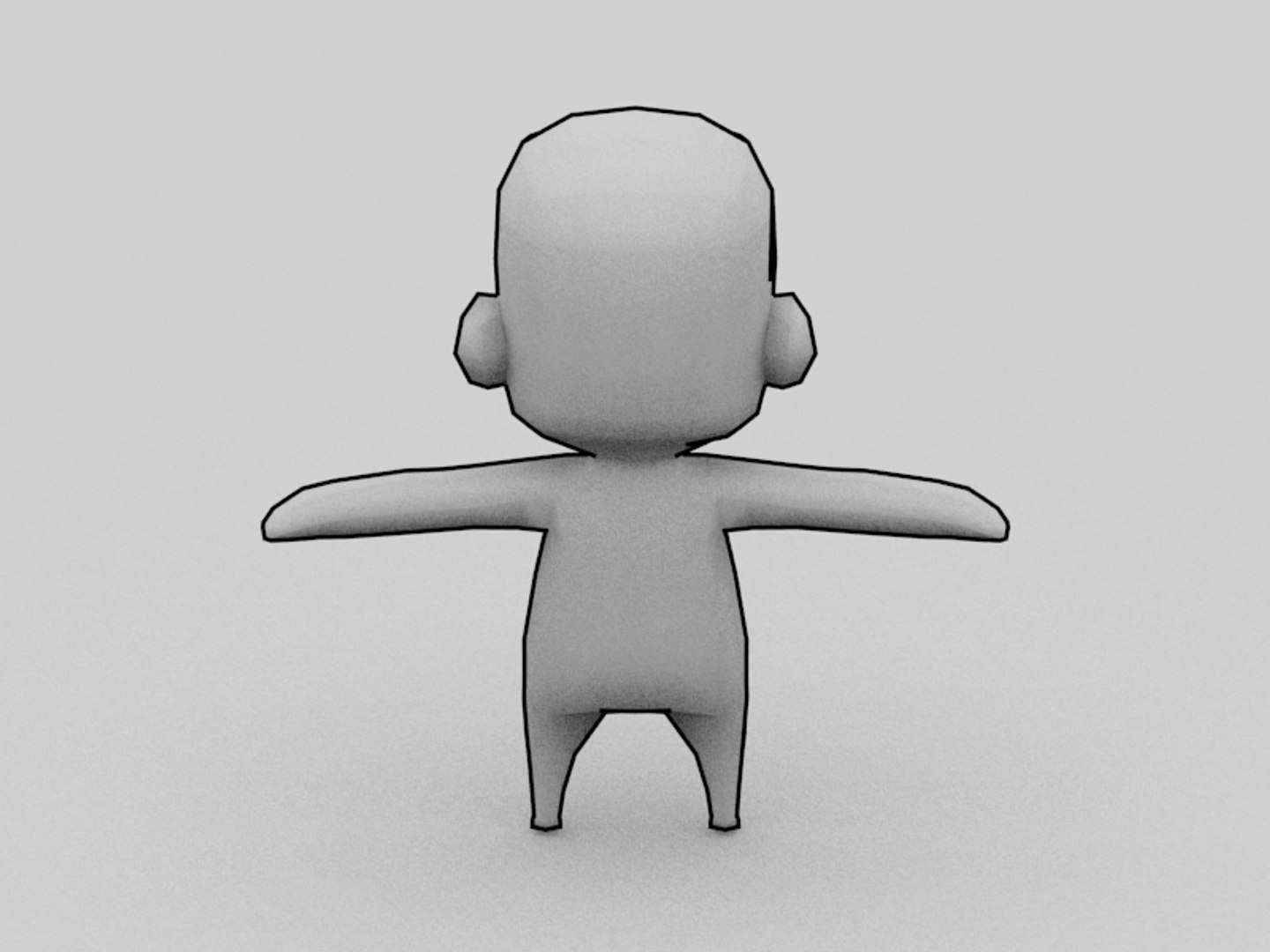 3d Anime Chibi Character Template Model