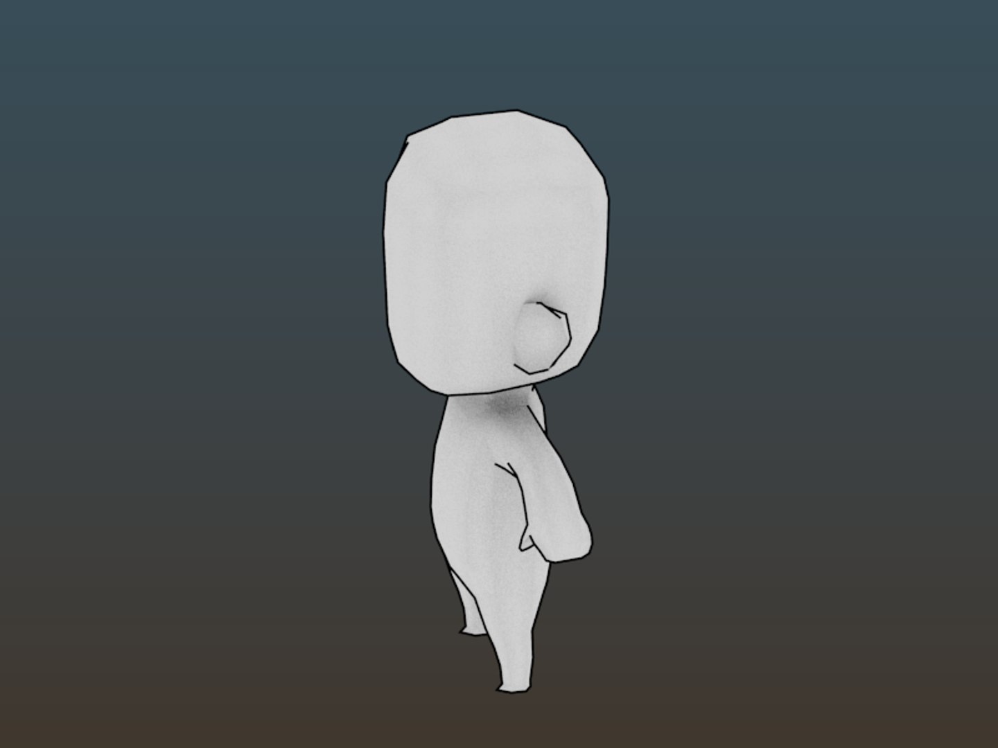 3d Anime Chibi Character Template Model
