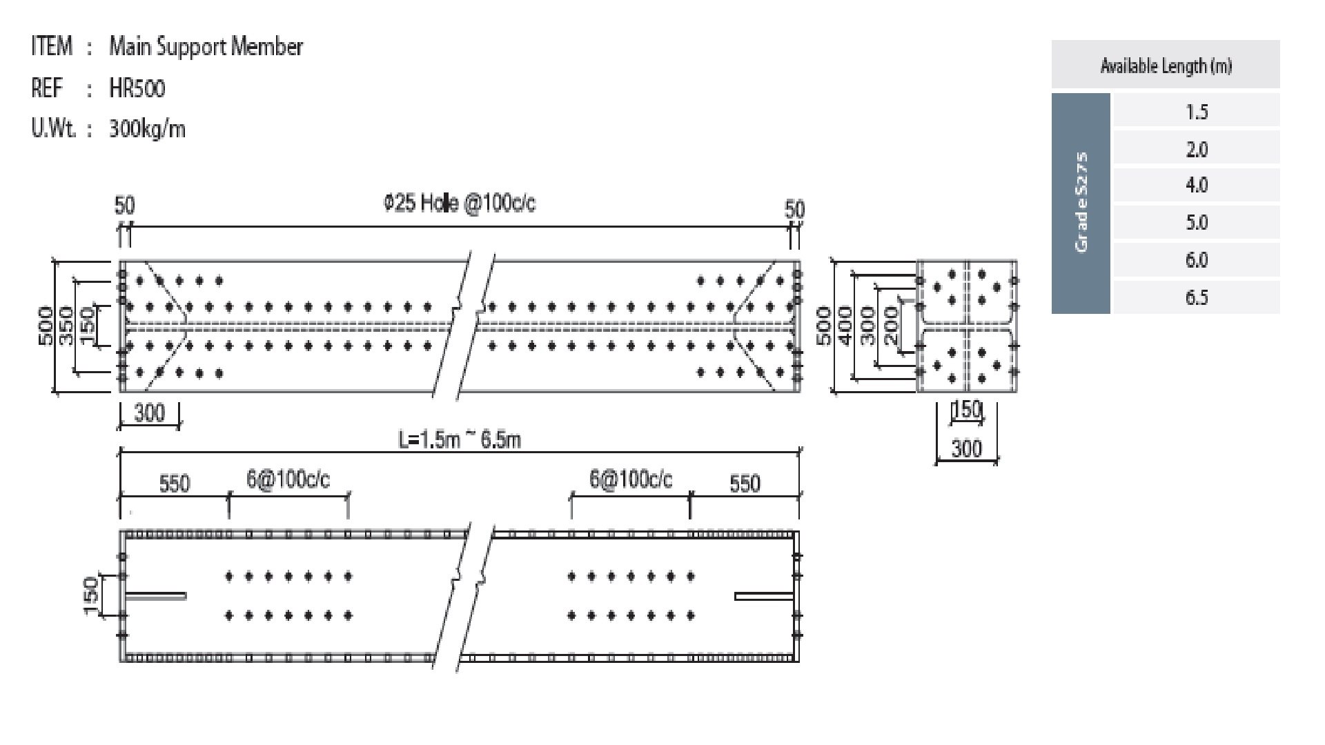 3D model Strut 500 x 500 5m - TurboSquid 1740749