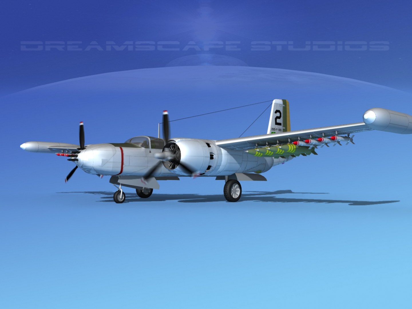3d Model Douglas A-26k A-26 Bomber