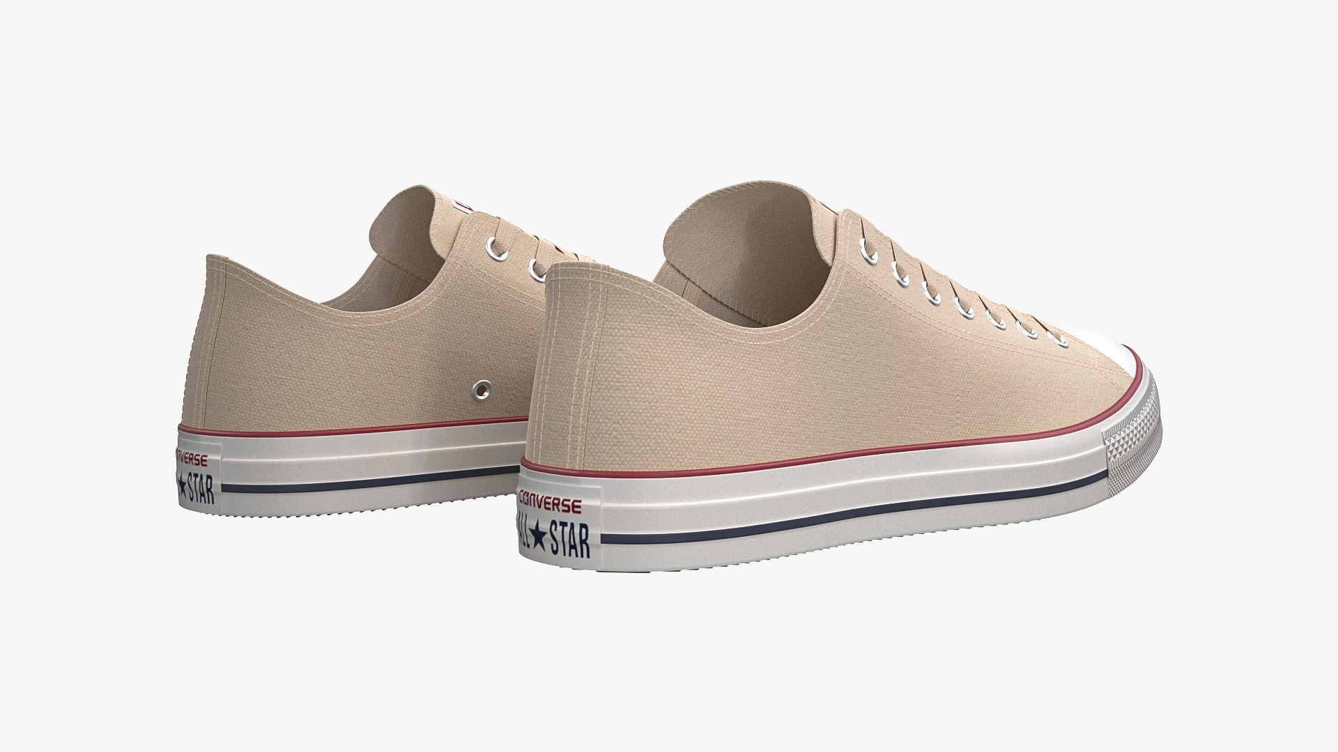 Chuck Taylor All Star Classic Low Top Cream 3D Model - TurboSquid 1944051