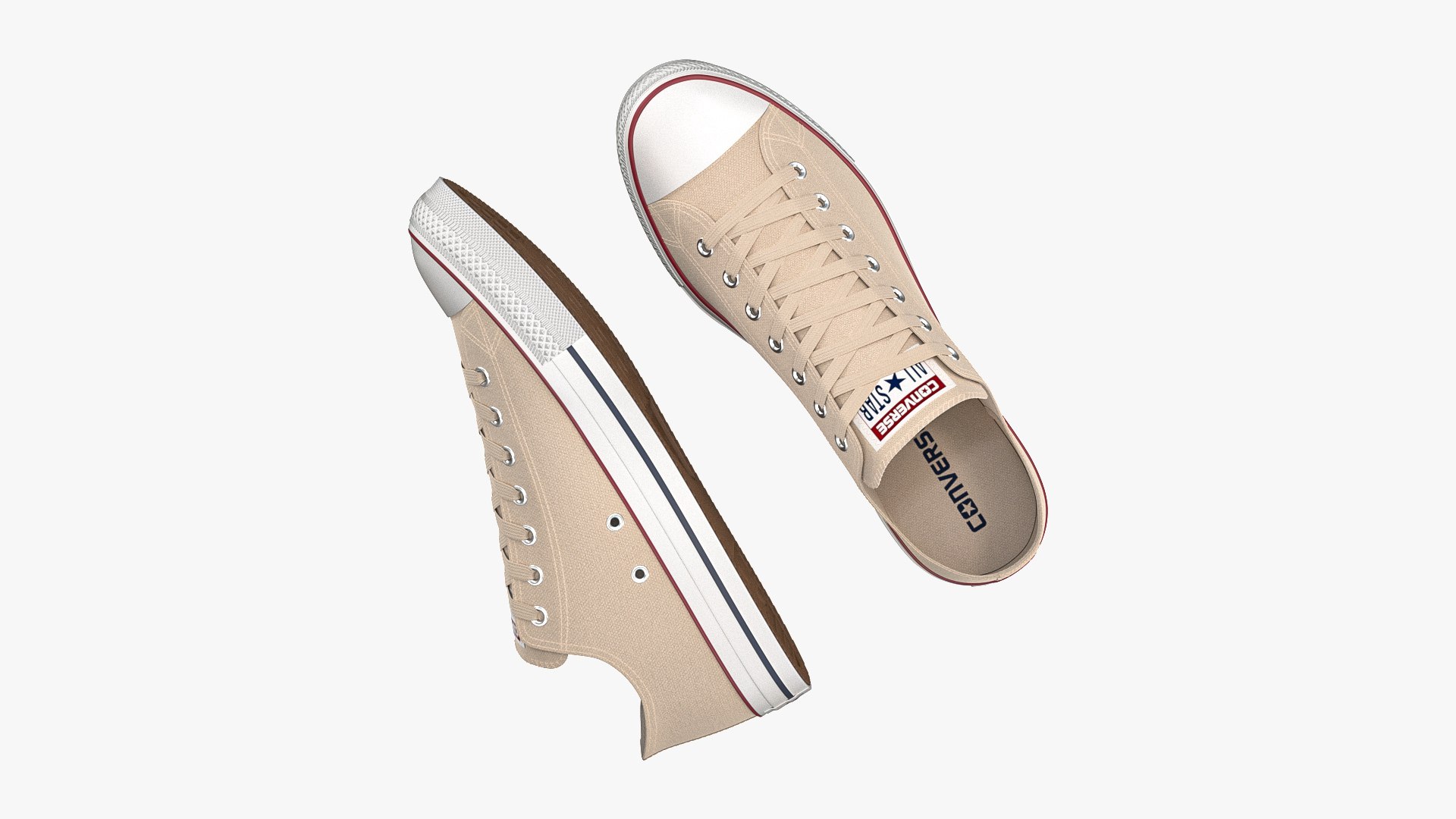 Chuck Taylor All Star Classic Low Top Cream 3D model - TurboSquid 1944051