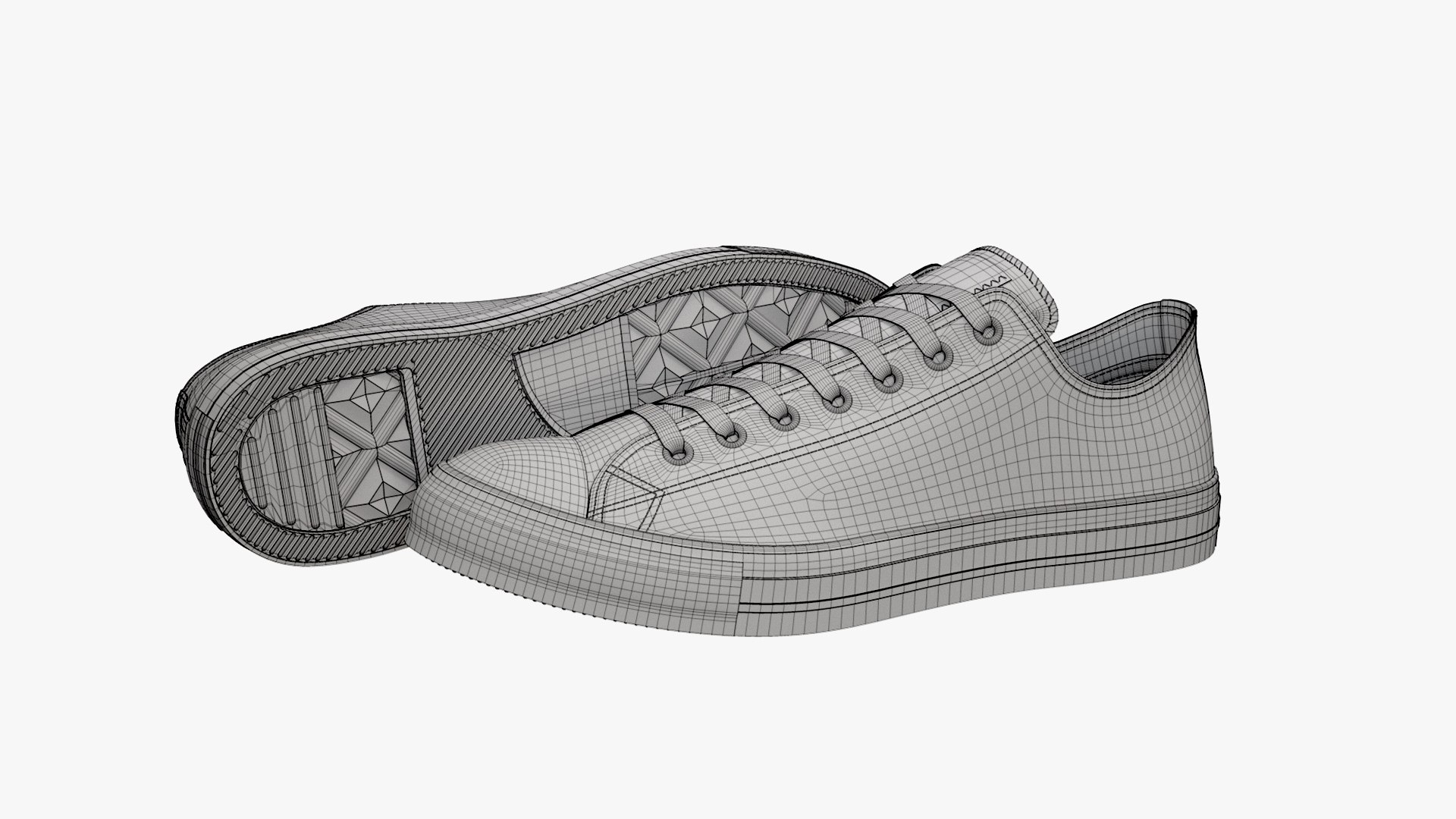 Chuck Taylor All Star Classic Low Top Cream 3D Model - TurboSquid 1944051