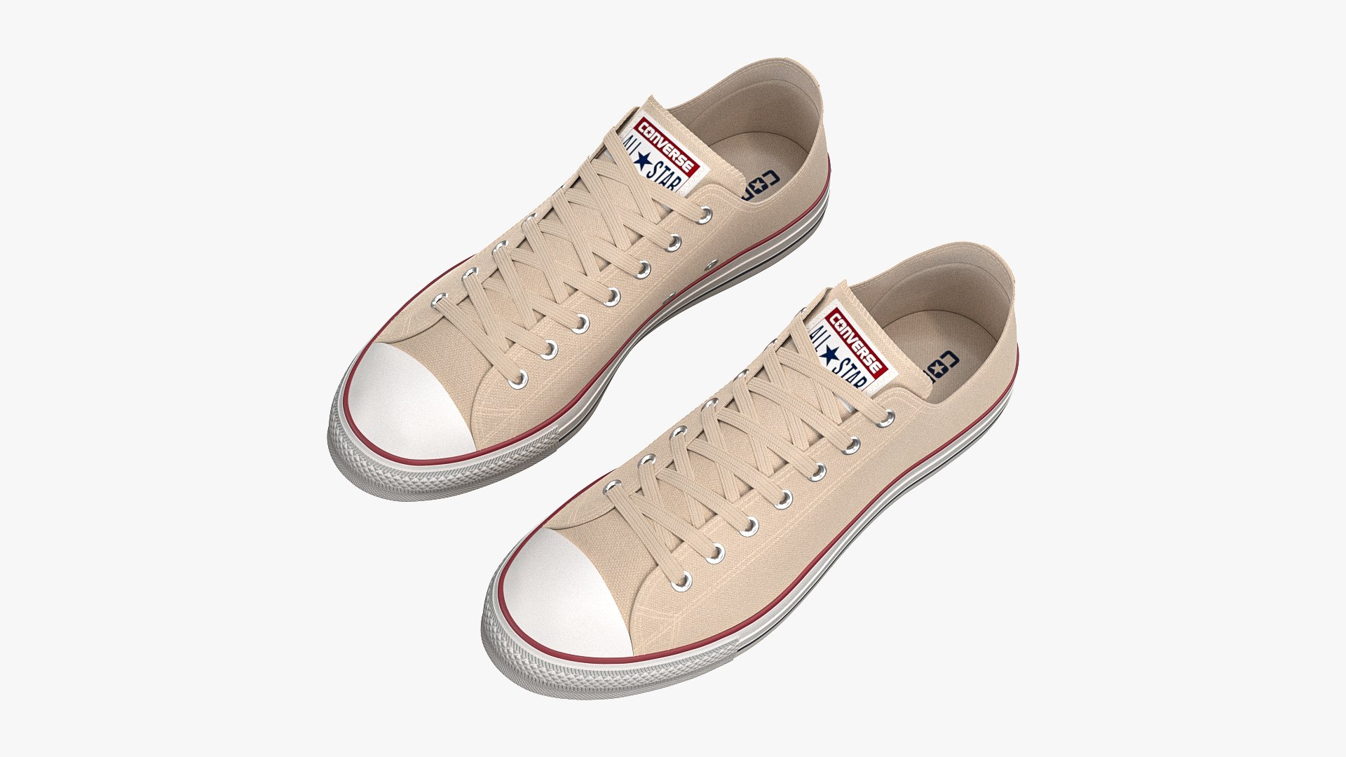 Chuck Taylor All Star Classic Low Top Cream 3D Model - TurboSquid 1944051