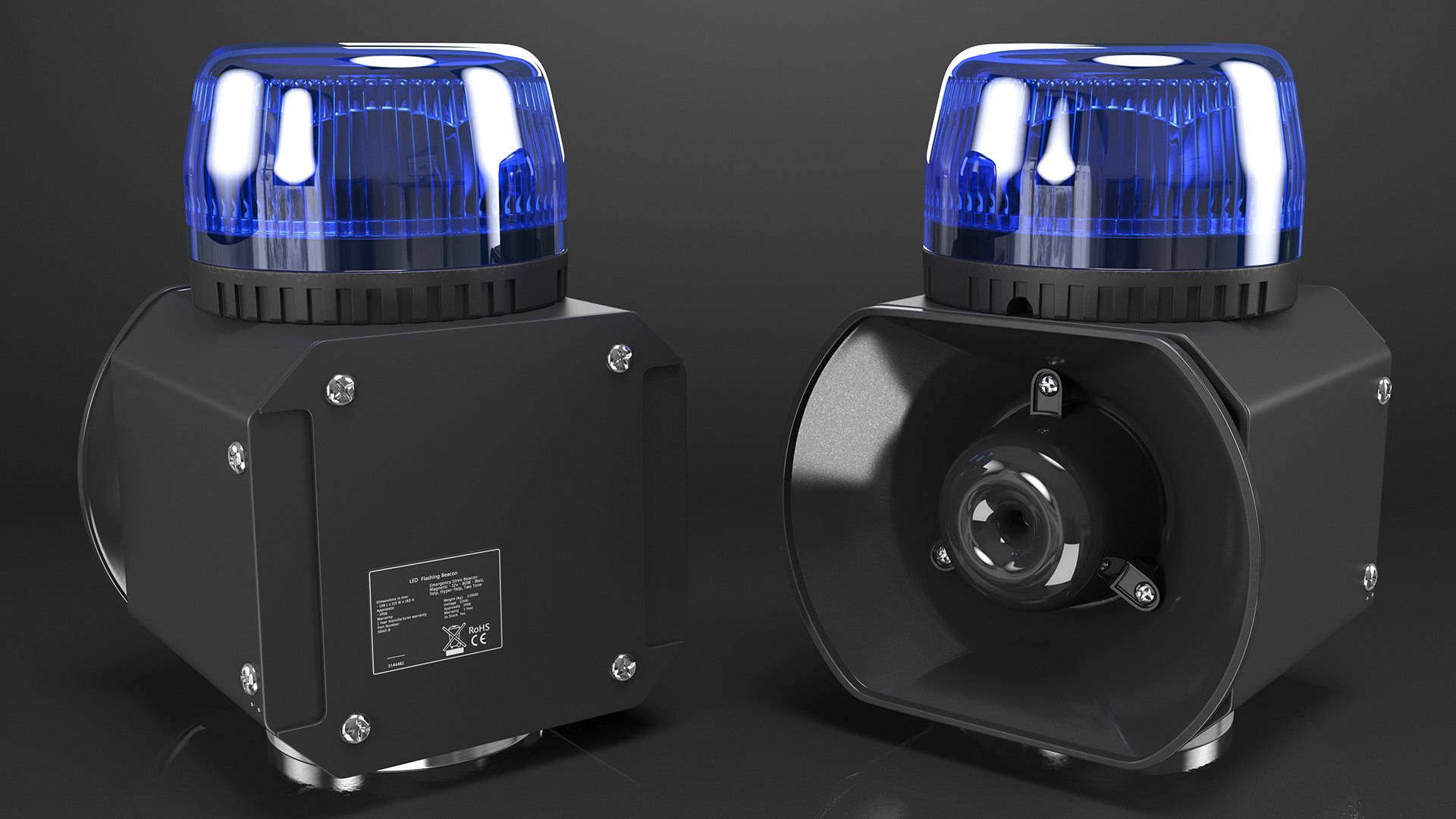 3D Emergency Siren Beacon Blue Model - TurboSquid 1710052