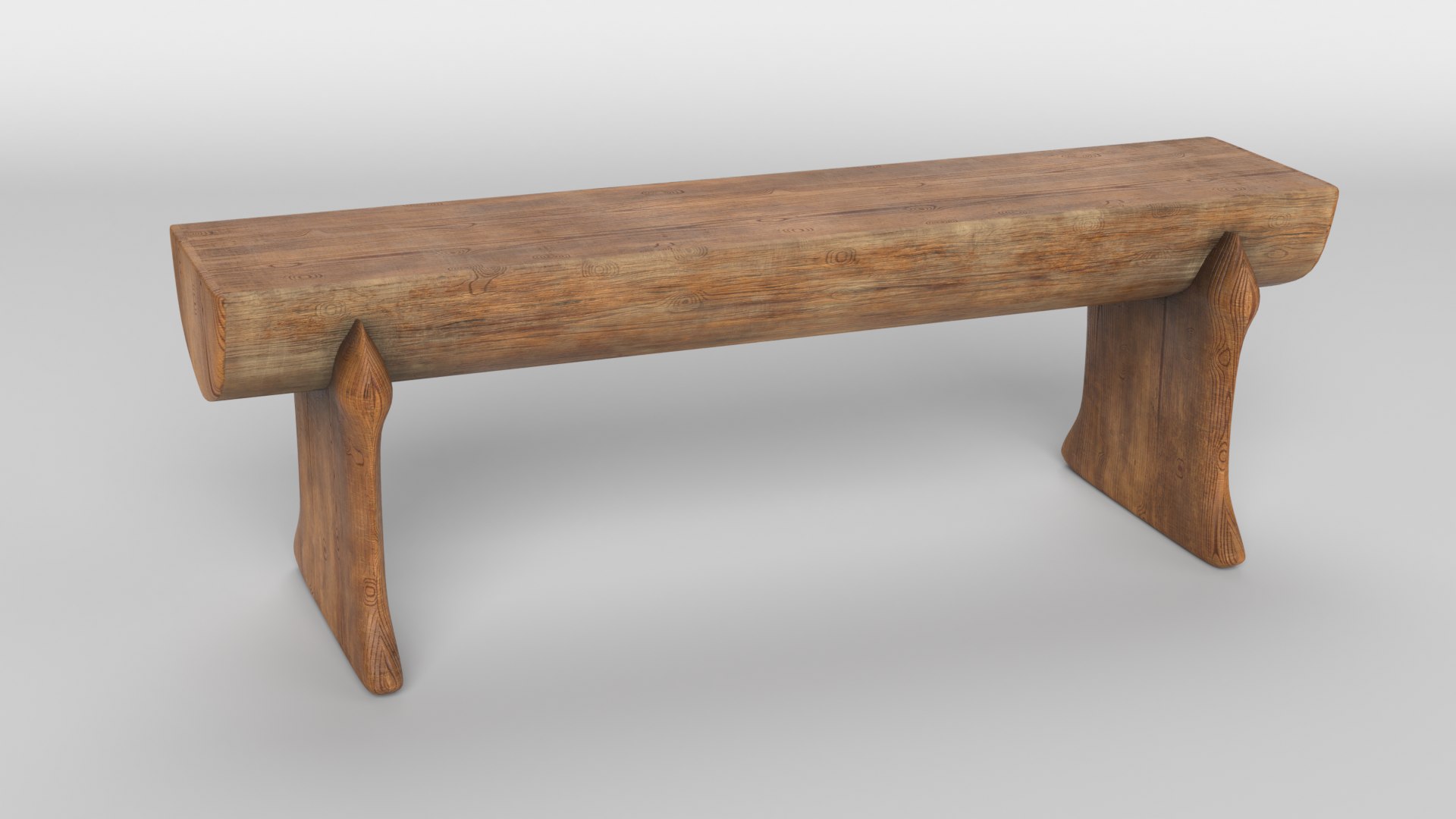 Wooden Log Bench 3D Model - TurboSquid 1654686
