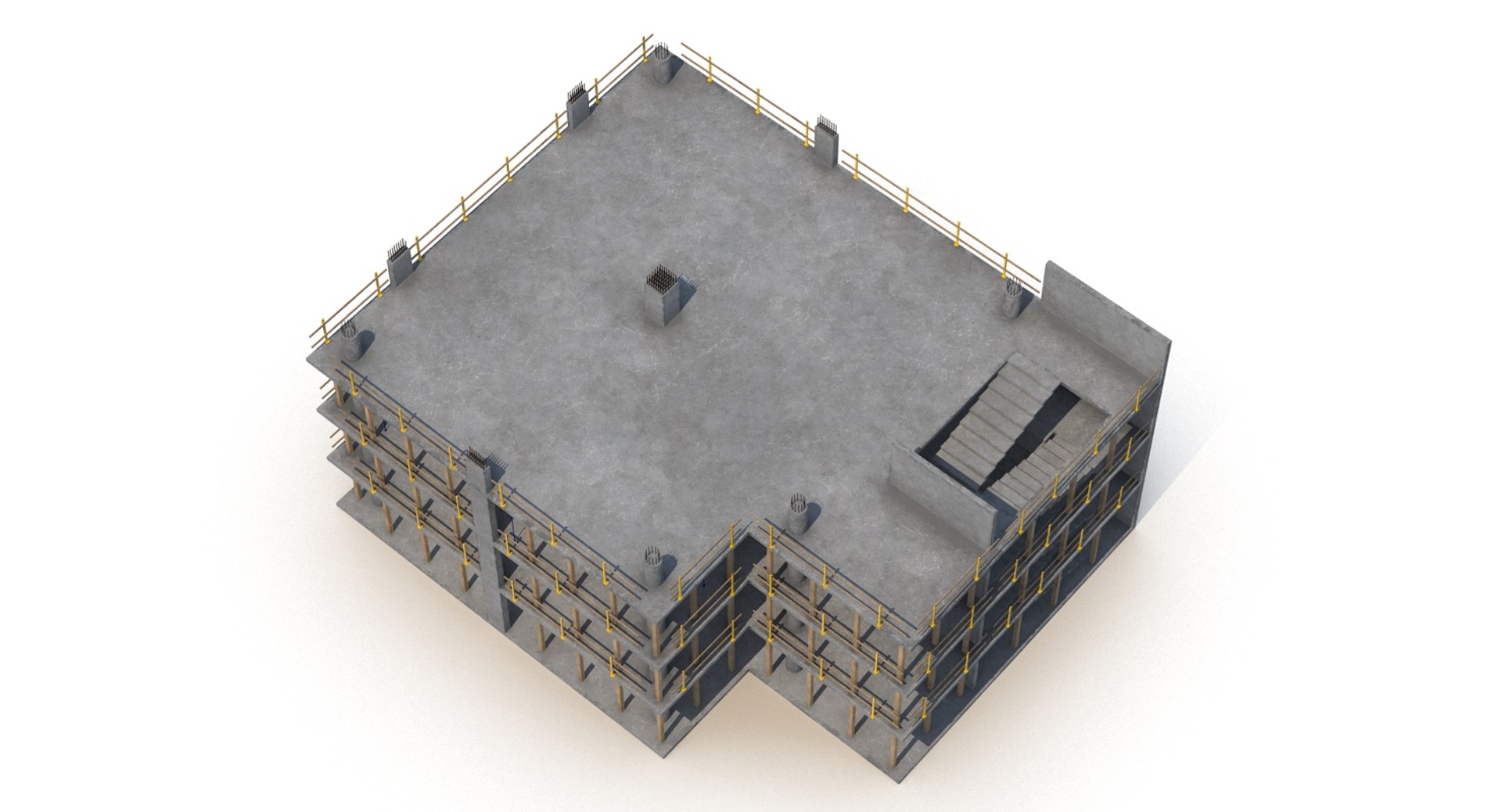 Construction Concrete Builded 3d Model