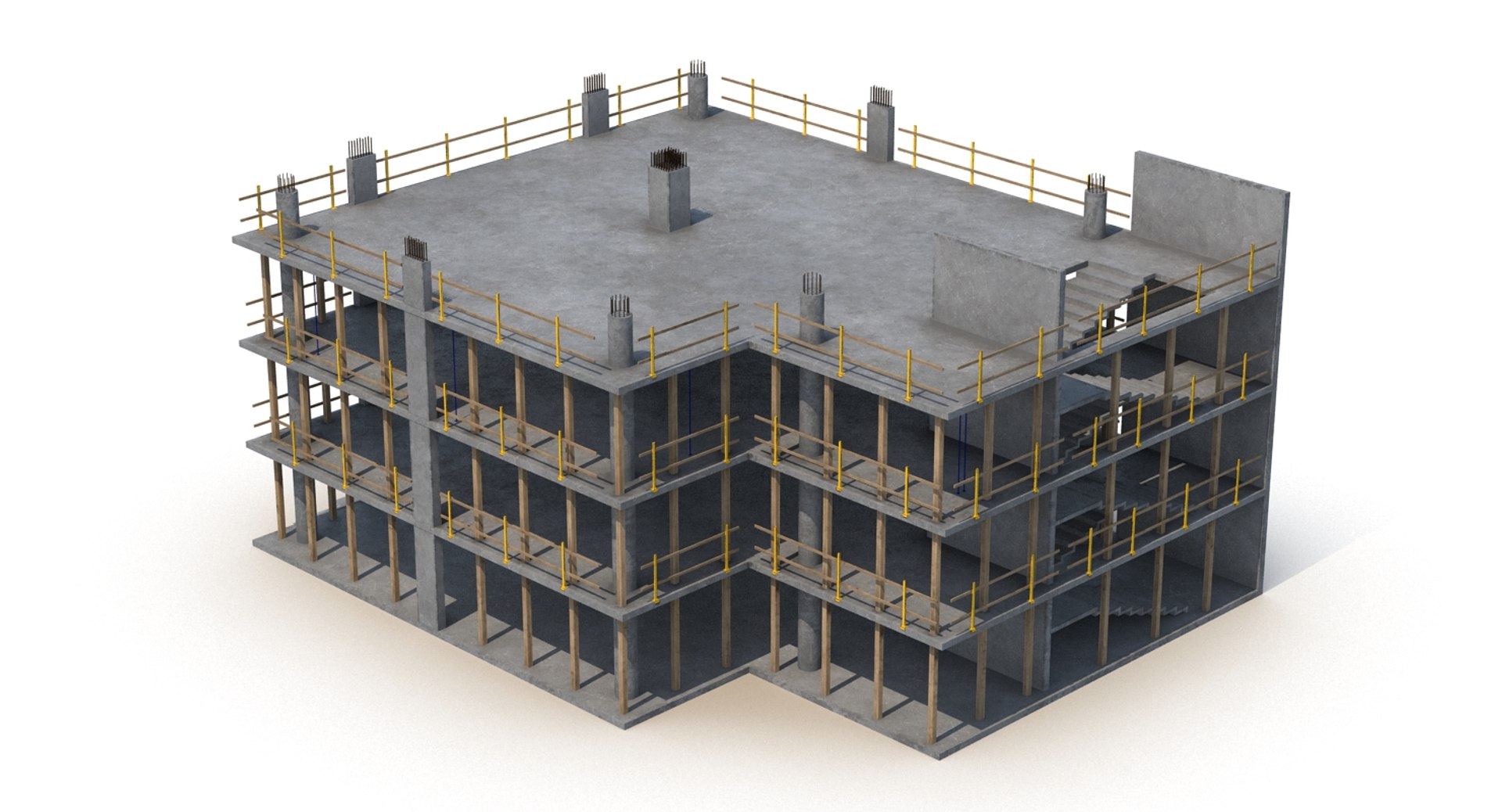 Construction Concrete Builded 3d Model