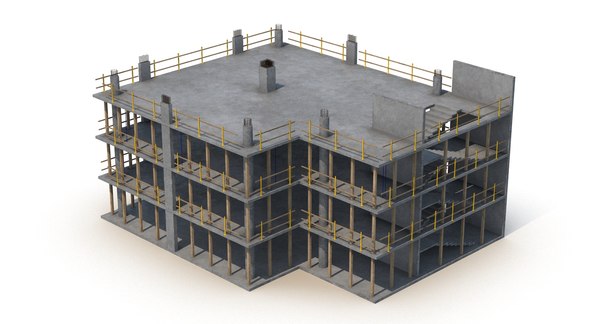construction concrete builded 3d model