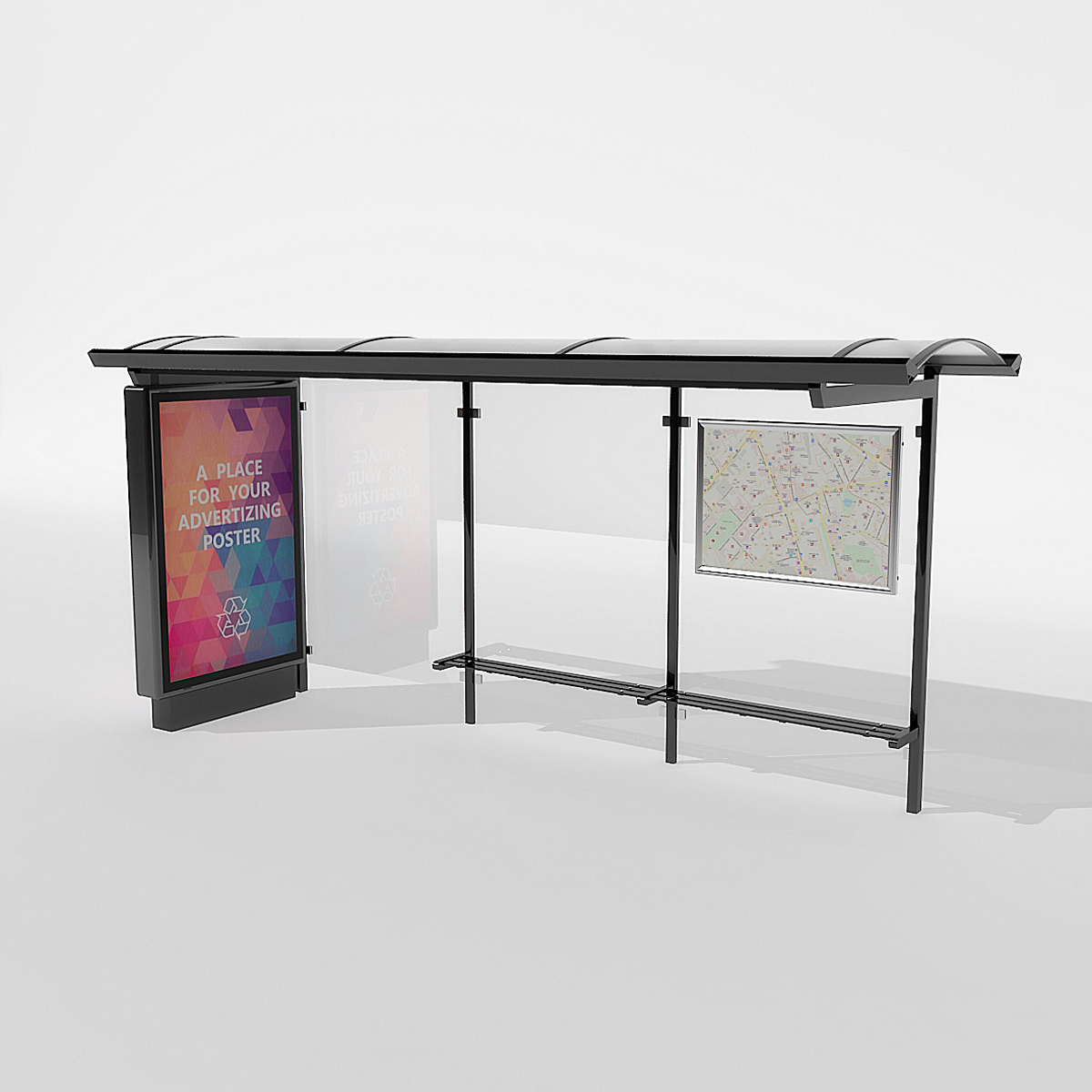 bus stop moscow 3d model