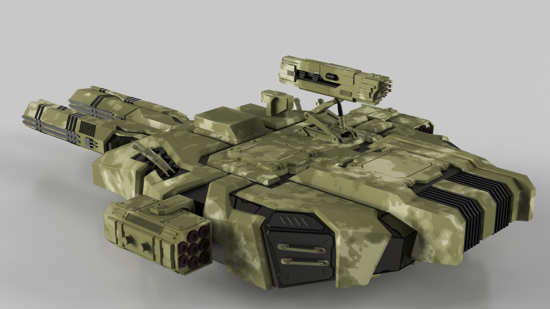 3D Futuristic Turret Green - TurboSquid 2279904