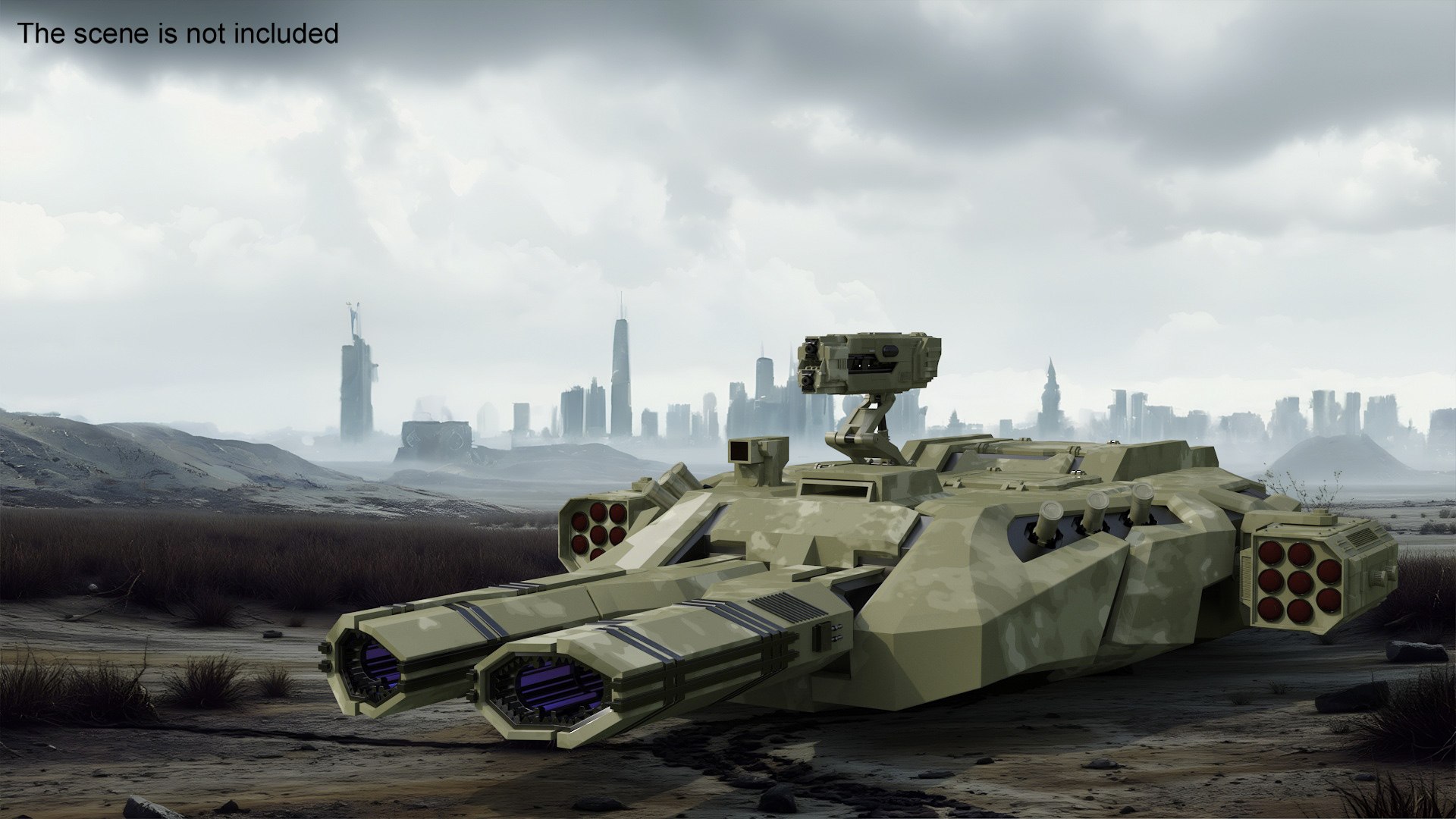 3D Futuristic Turret Green - TurboSquid 2279904