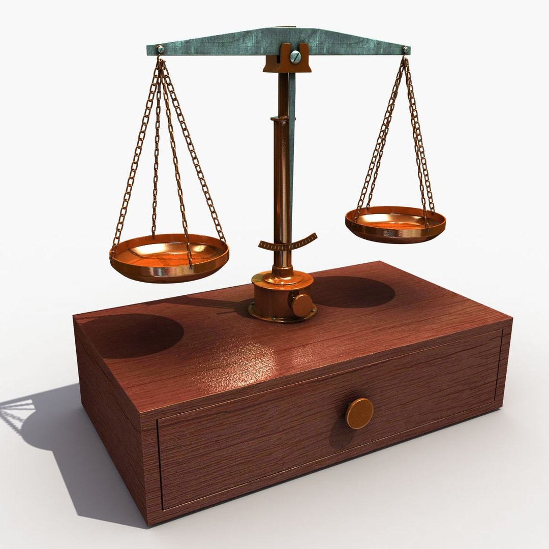 old balance scale 3d model