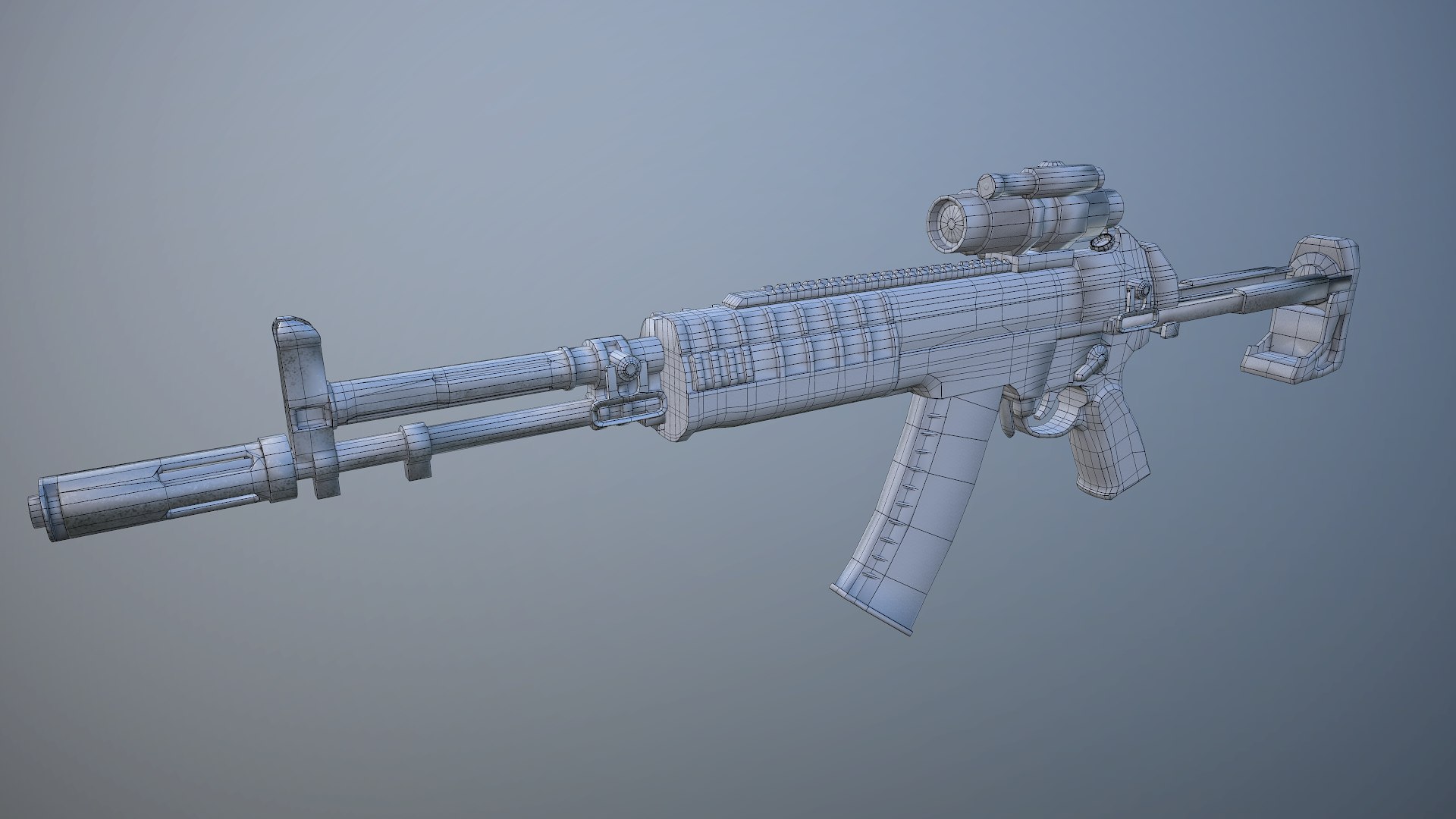 3d Model Russian Modern Weapon Aek