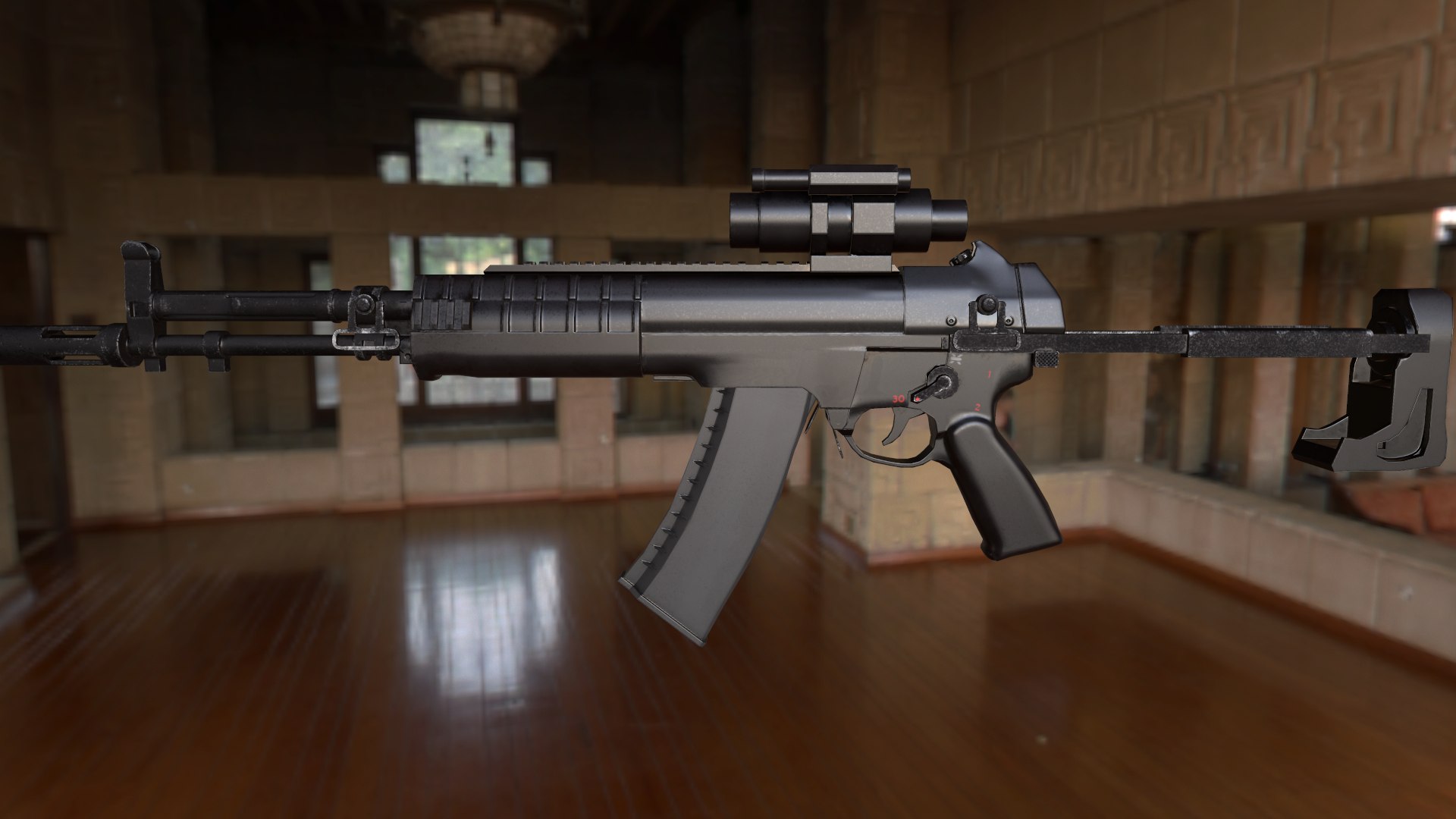 3d Model Russian Modern Weapon Aek