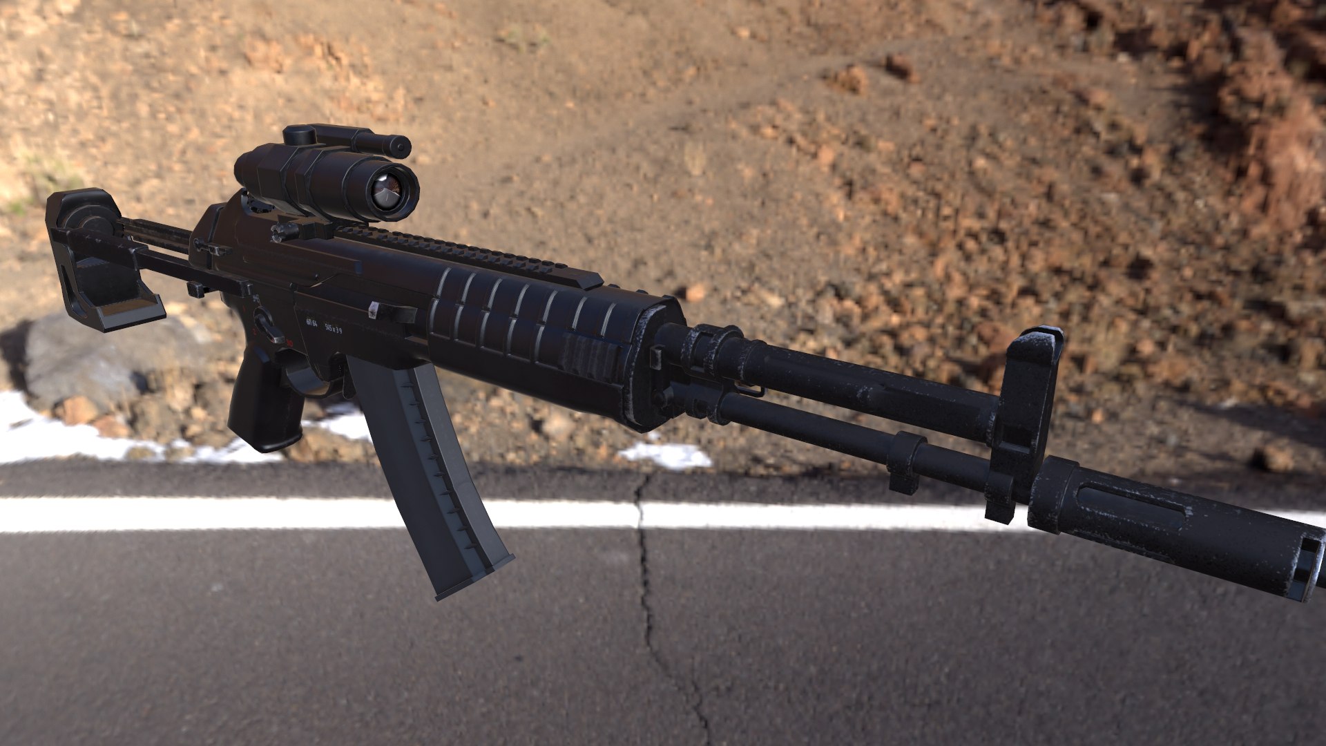 3d Model Russian Modern Weapon Aek