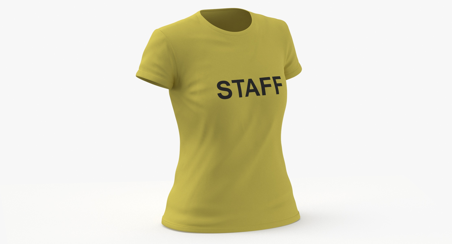 3D Model Female Crew Neck Worn Yellow Staff 02 - TurboSquid 1731920