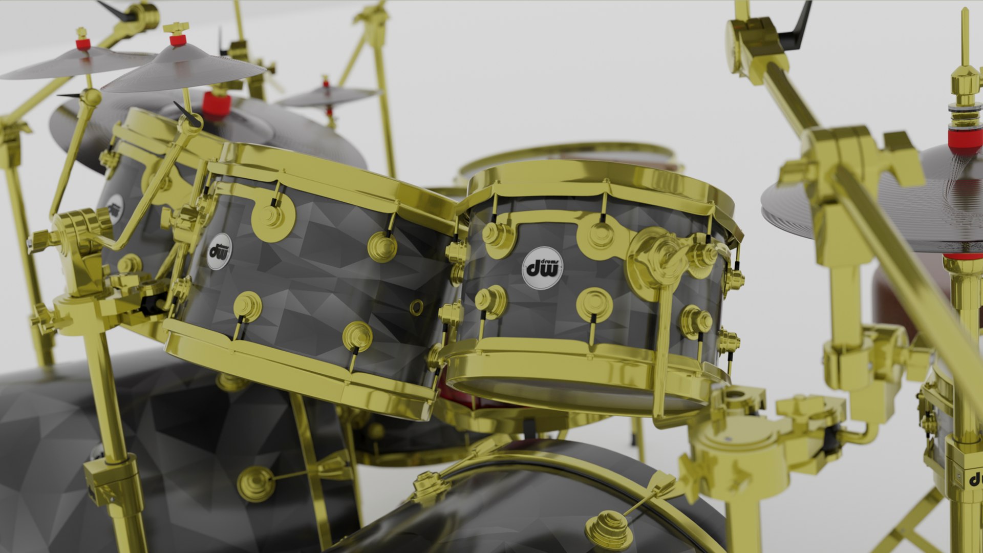 3D Drumset Double Bass DW DRUM Model - TurboSquid 1867284