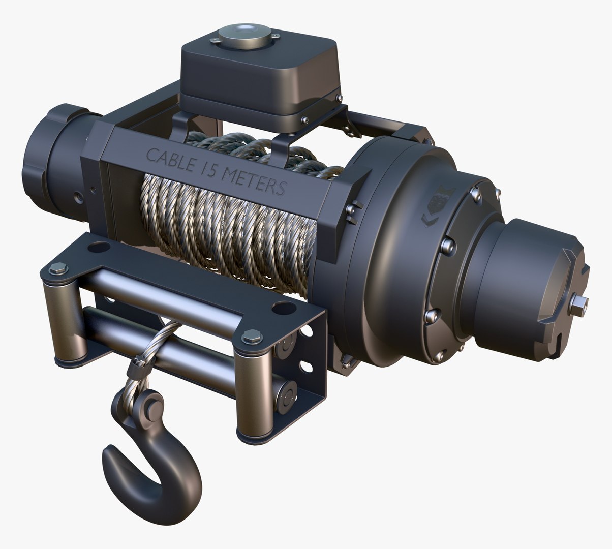 3D Model Electric Winch With Steel Cable M1 - TurboSquid 2473102