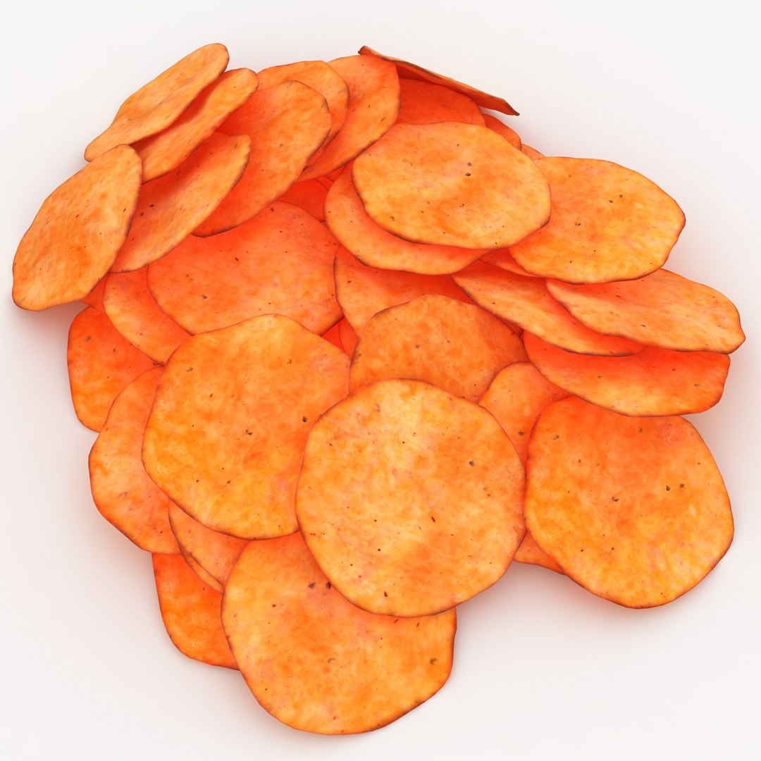 realistic potato chip 4 3d model