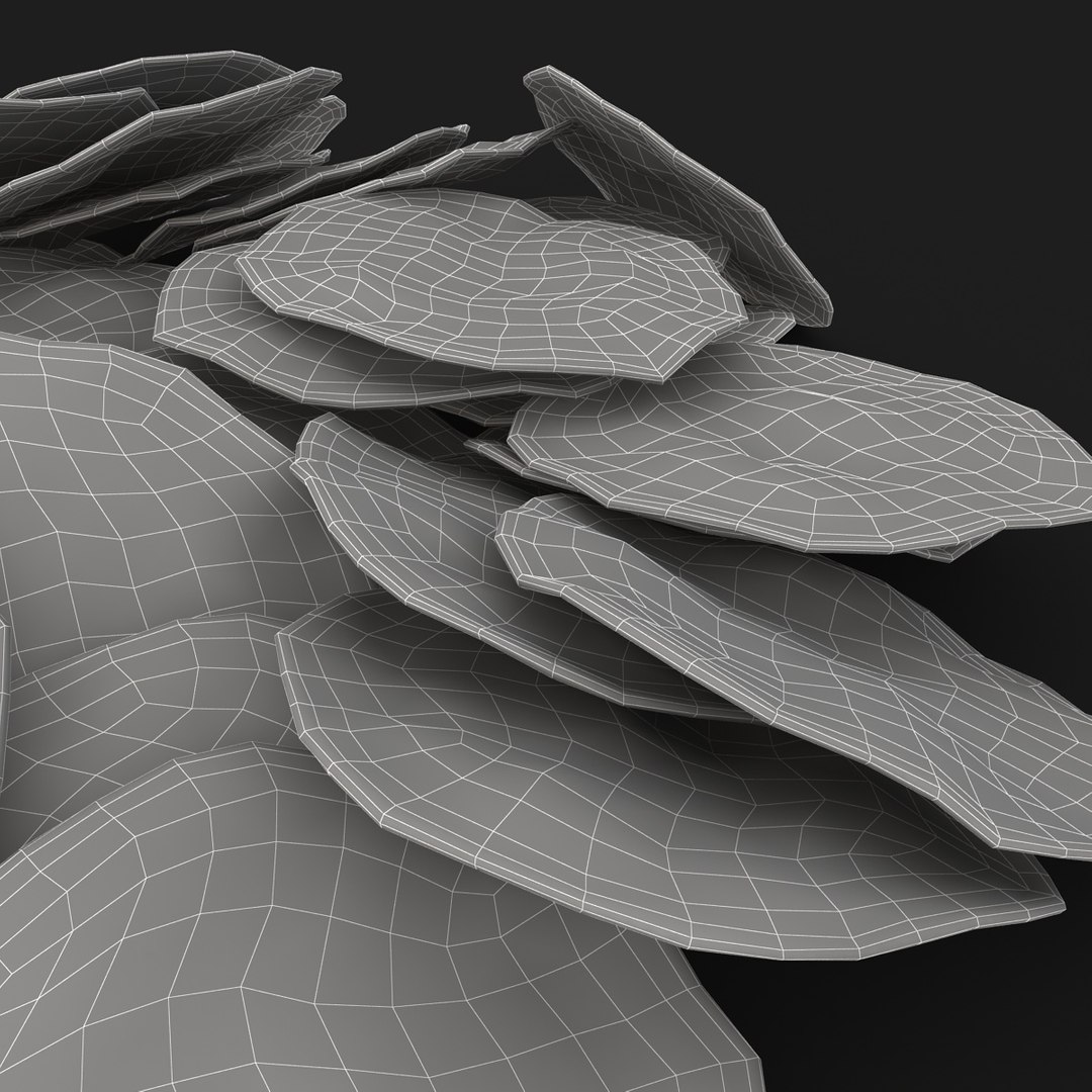 realistic potato chip 4 3d model